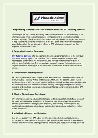 Empowering Students: The Transformative Effects of SAT Tutoring ...