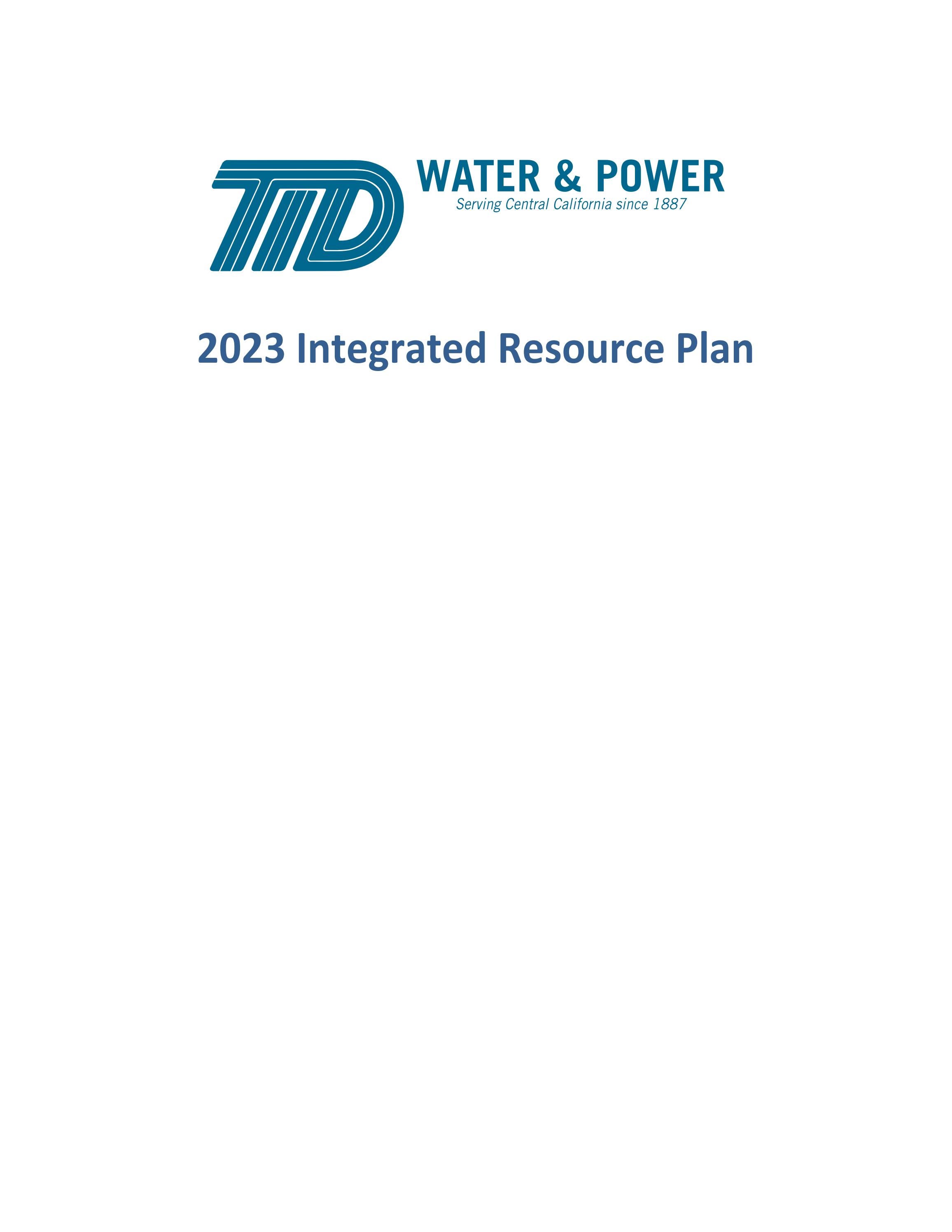 Integrated Resource Plan - 2018 - 2030 by Turlock Irrigation District ...