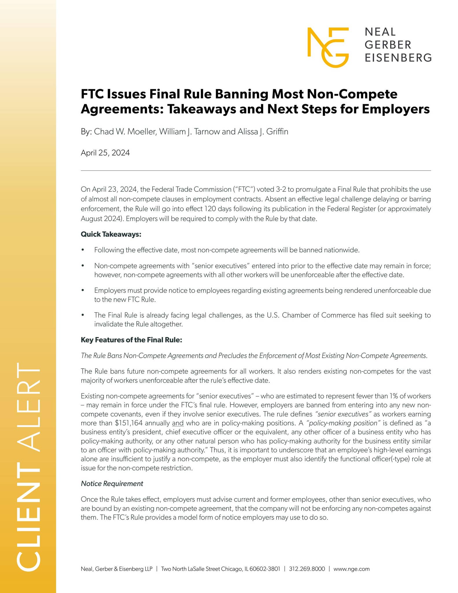 FTC Issues Final Rule Banning Most Non-Compete Agreements: Takeaways ...