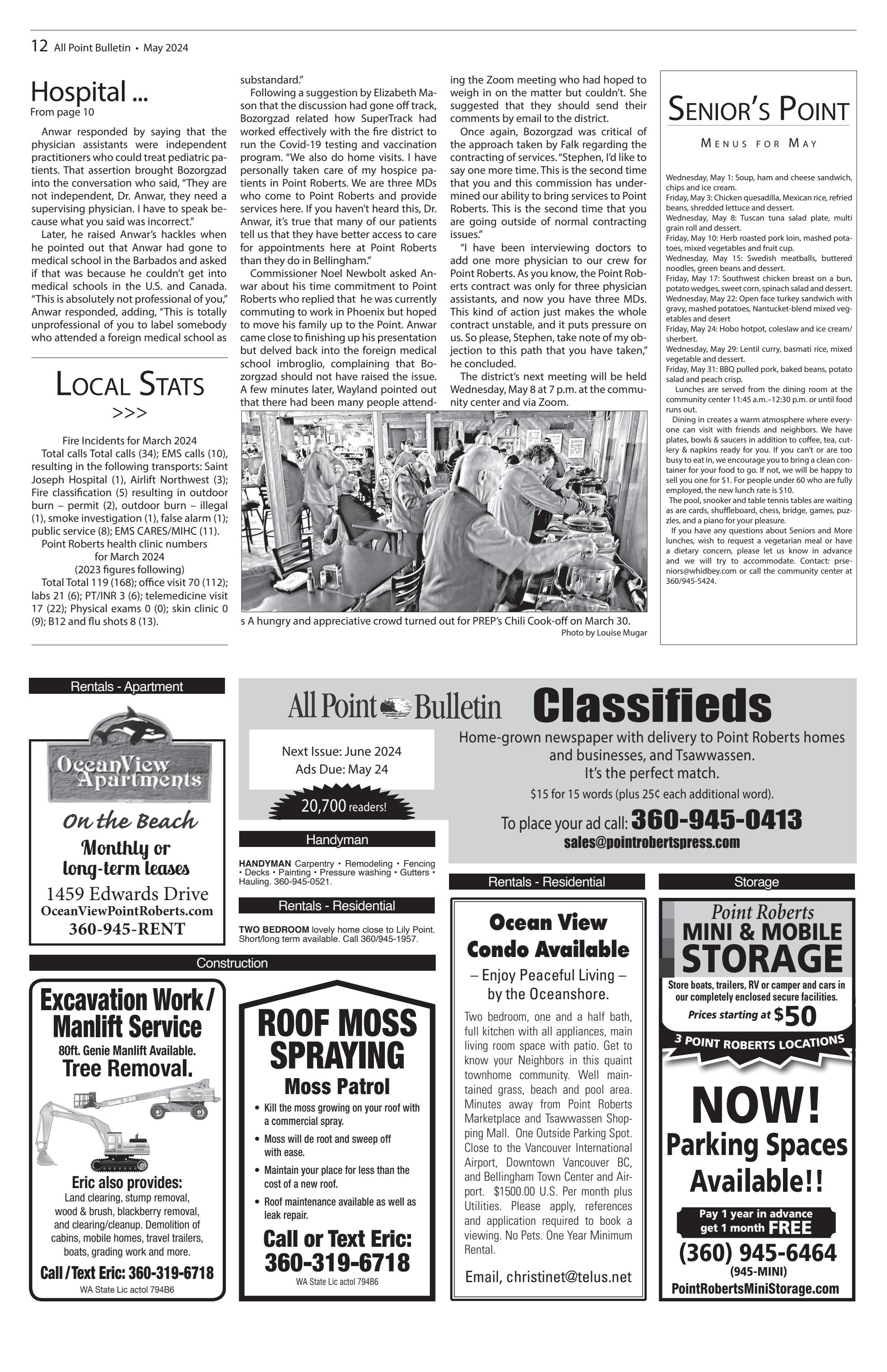 All Point Bulletin classifieds - May 2024 by Point Roberts Press - Issuu
