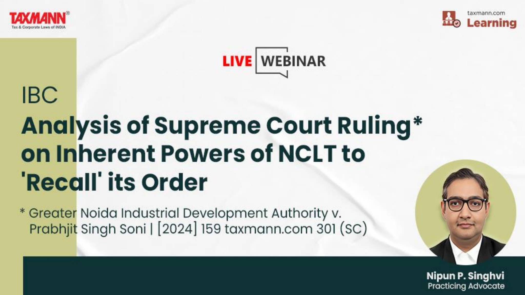 #TaxmannPPT | IBC – Analysis of SC Ruling on Inherent Powers of NCLT to ...