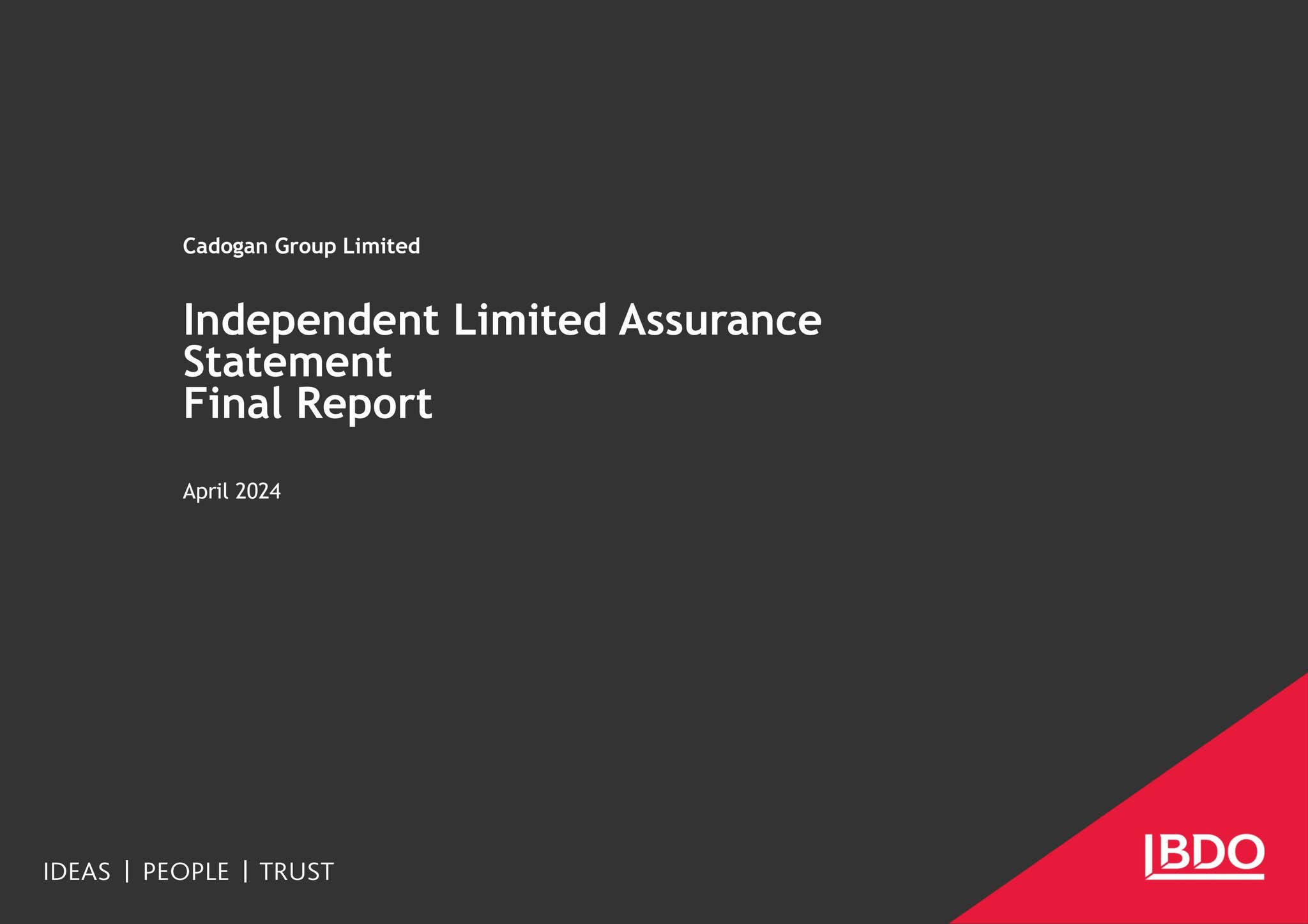 GHG Limited Assurance Report 2024 by CadoganLondon - Issuu
