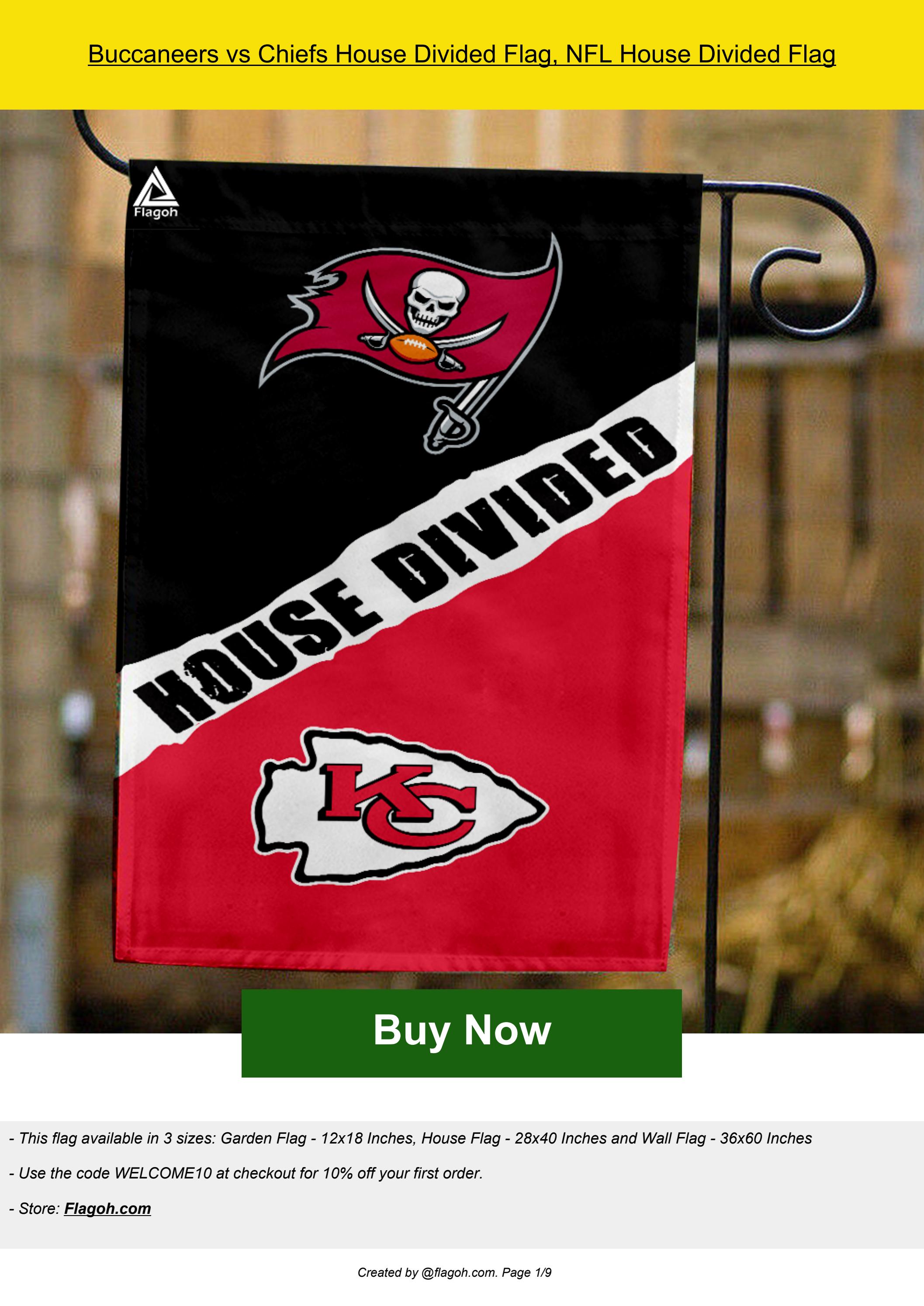 Buccaneers vs Chiefs House Divided Flag, NFL House Divided Flag by ...