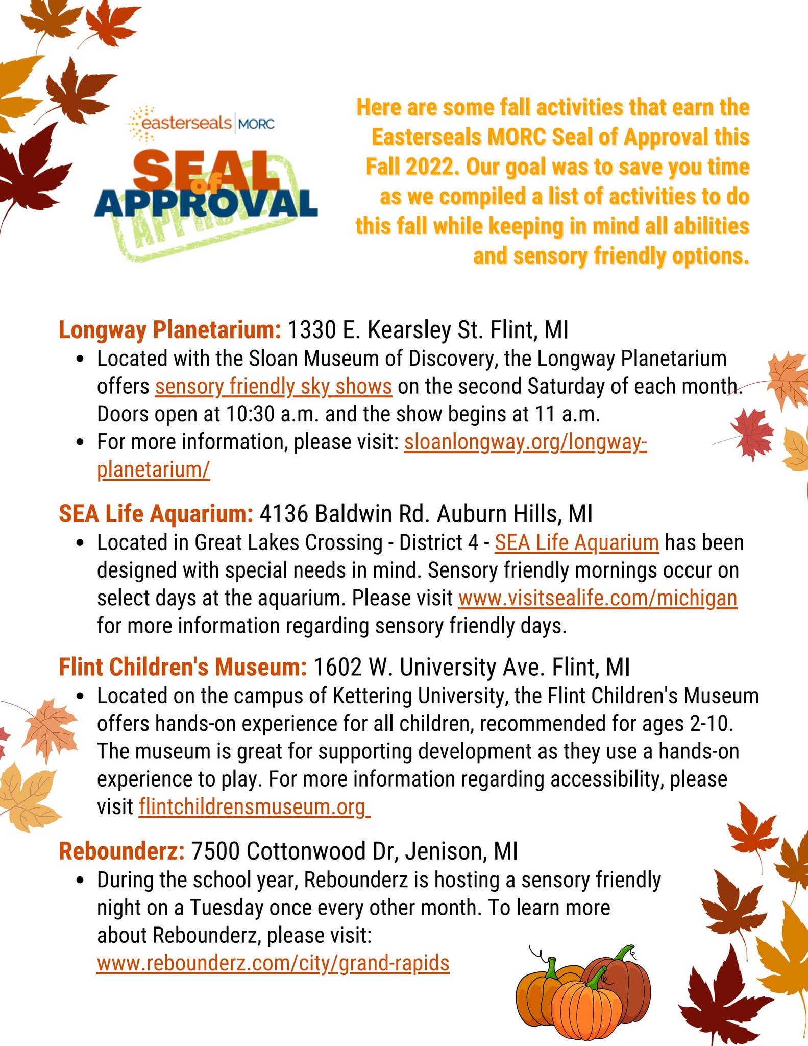 Fall 2022 Seal of Approval by Easterseals MORC - Issuu