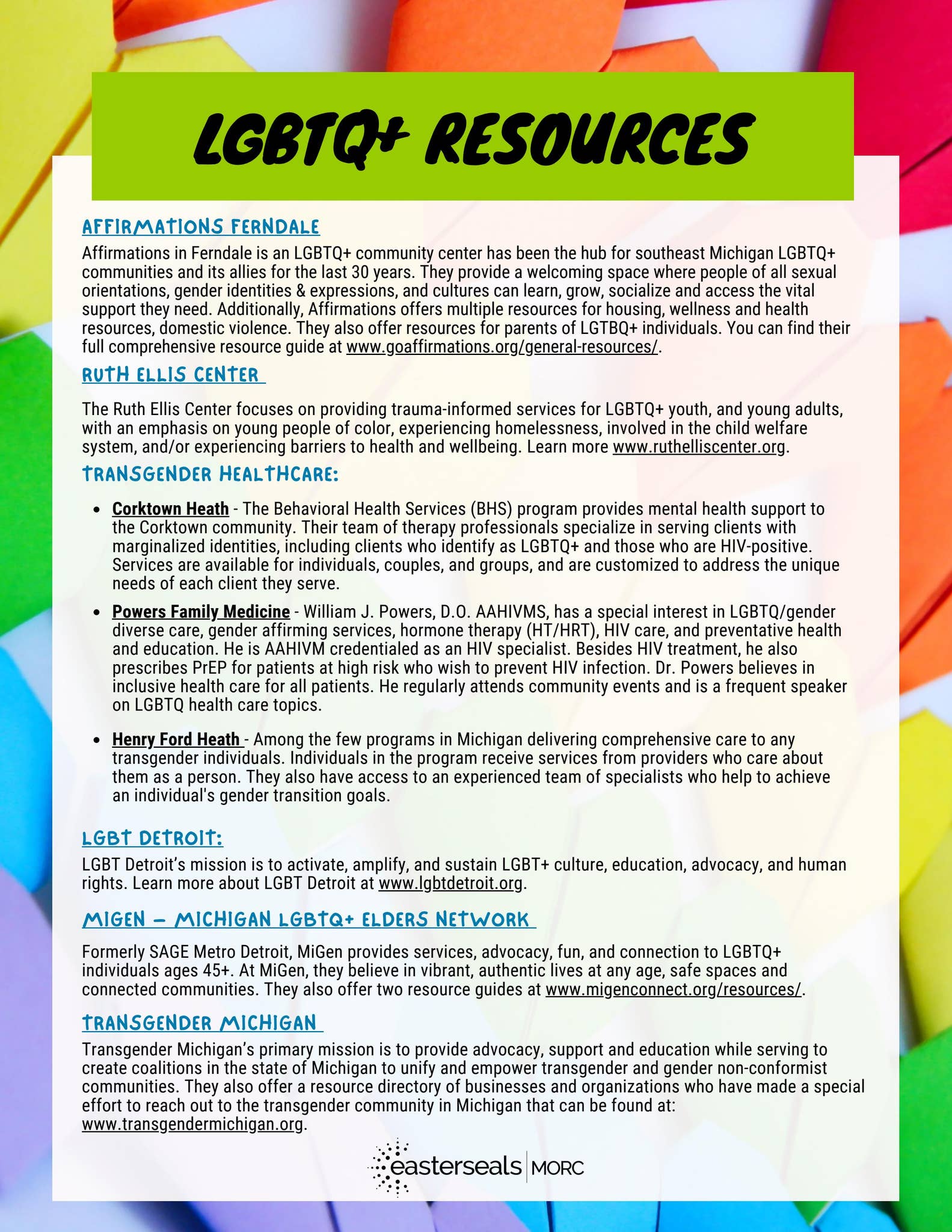 LGBTQ+ Resources by Easterseals MORC - Issuu