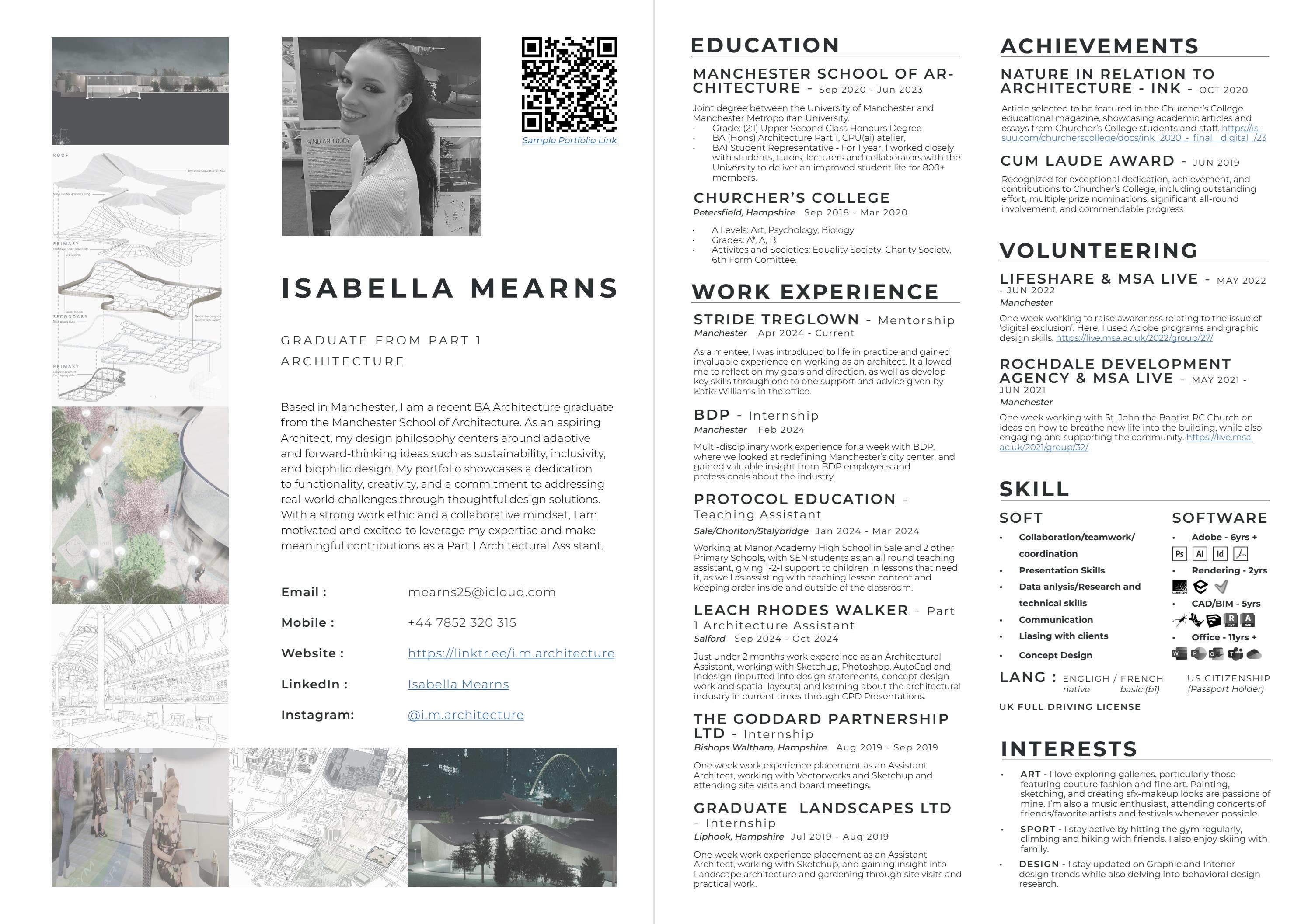 Isabella Mearns - CV for Part 1 Architecture Assistant by ...