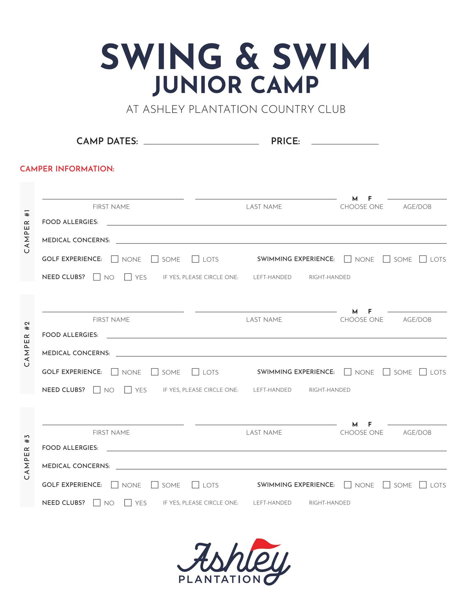 Swing & Swim Sign Up Form by Runk & Pratt - Issuu