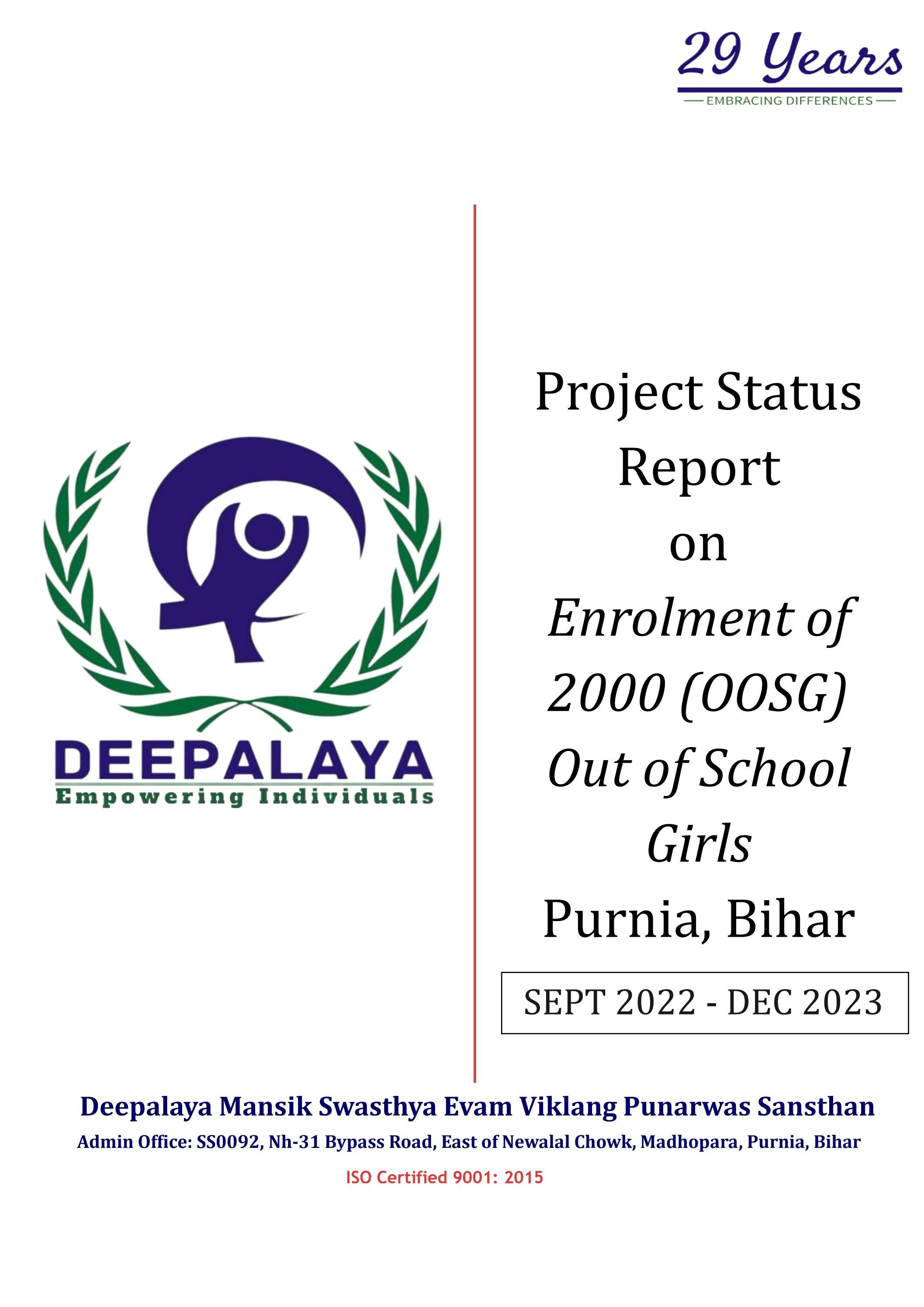 Deepalaya - Project Report by Deepalaya MSEVPS - Issuu
