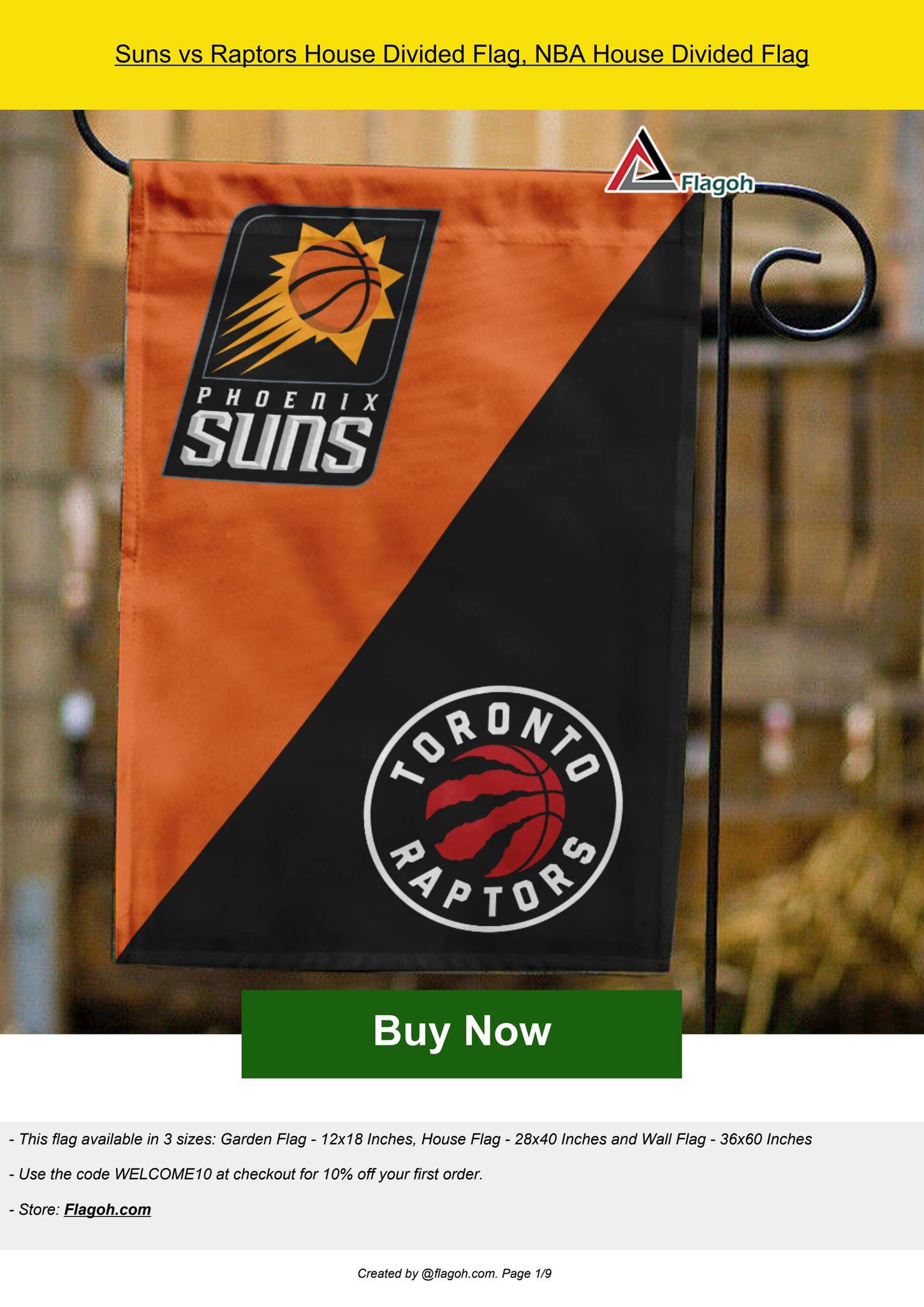 Suns vs Raptors House Divided Flag, NBA House Divided Flag by flagoh ...