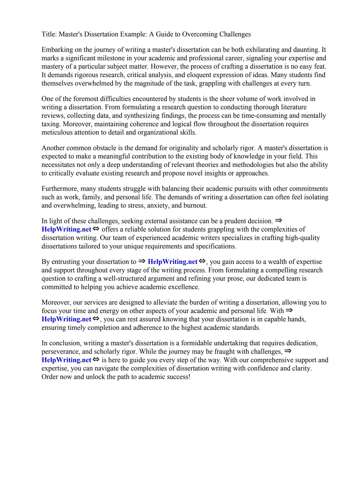 Masters Dissertation Example by Jennifer Clark - Issuu