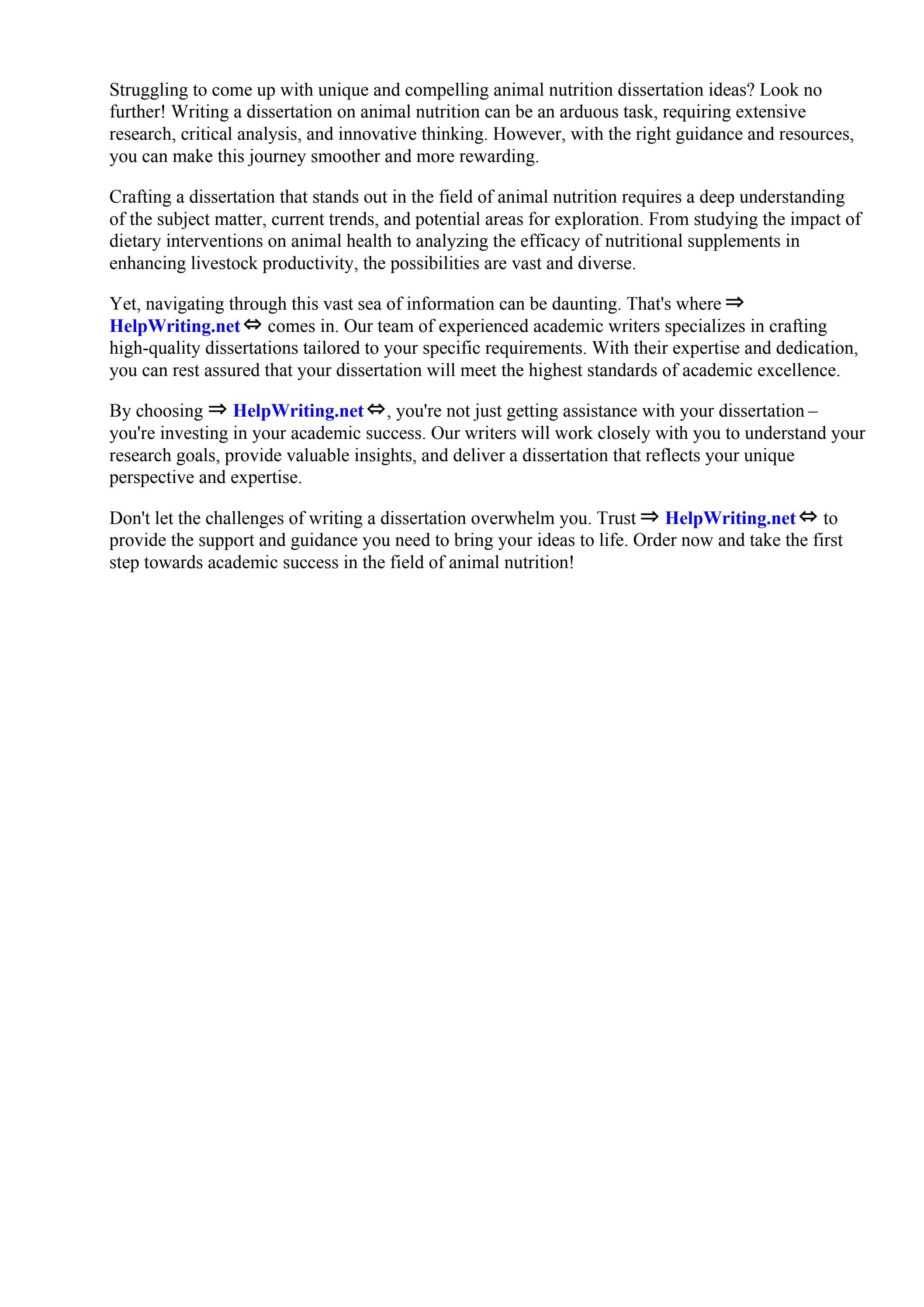 Animal Nutrition Dissertation Ideas By Jennifer Lewis Issuu Animal Nutrition Dissertation Ideas By Jennifer Lewis Issuu