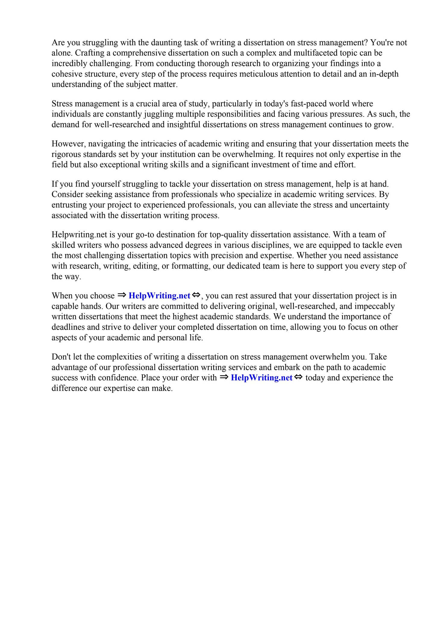 Dissertation Project On Stress Management by Pamela White - Issuu