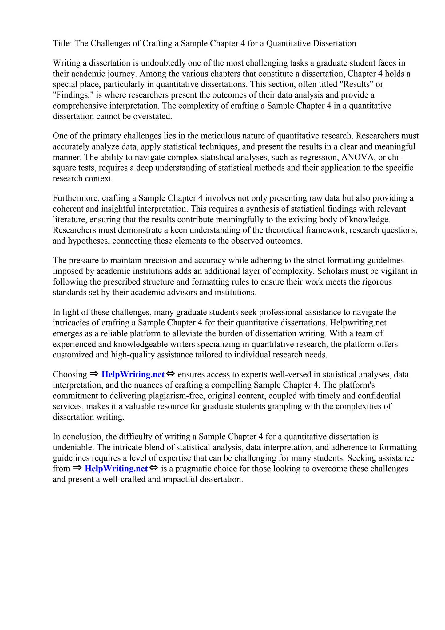 Sample Chapter 4 Quantitative Dissertation by Melissa Long - Issuu