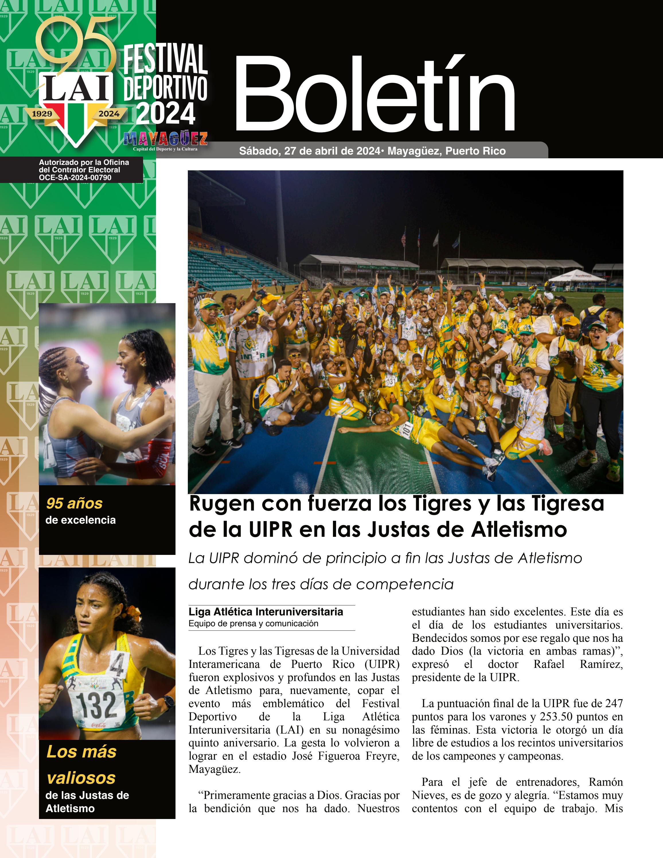 Vol. 12 Boletín Festival Deportivo LAI 2024 by LAI.PR - Issuu