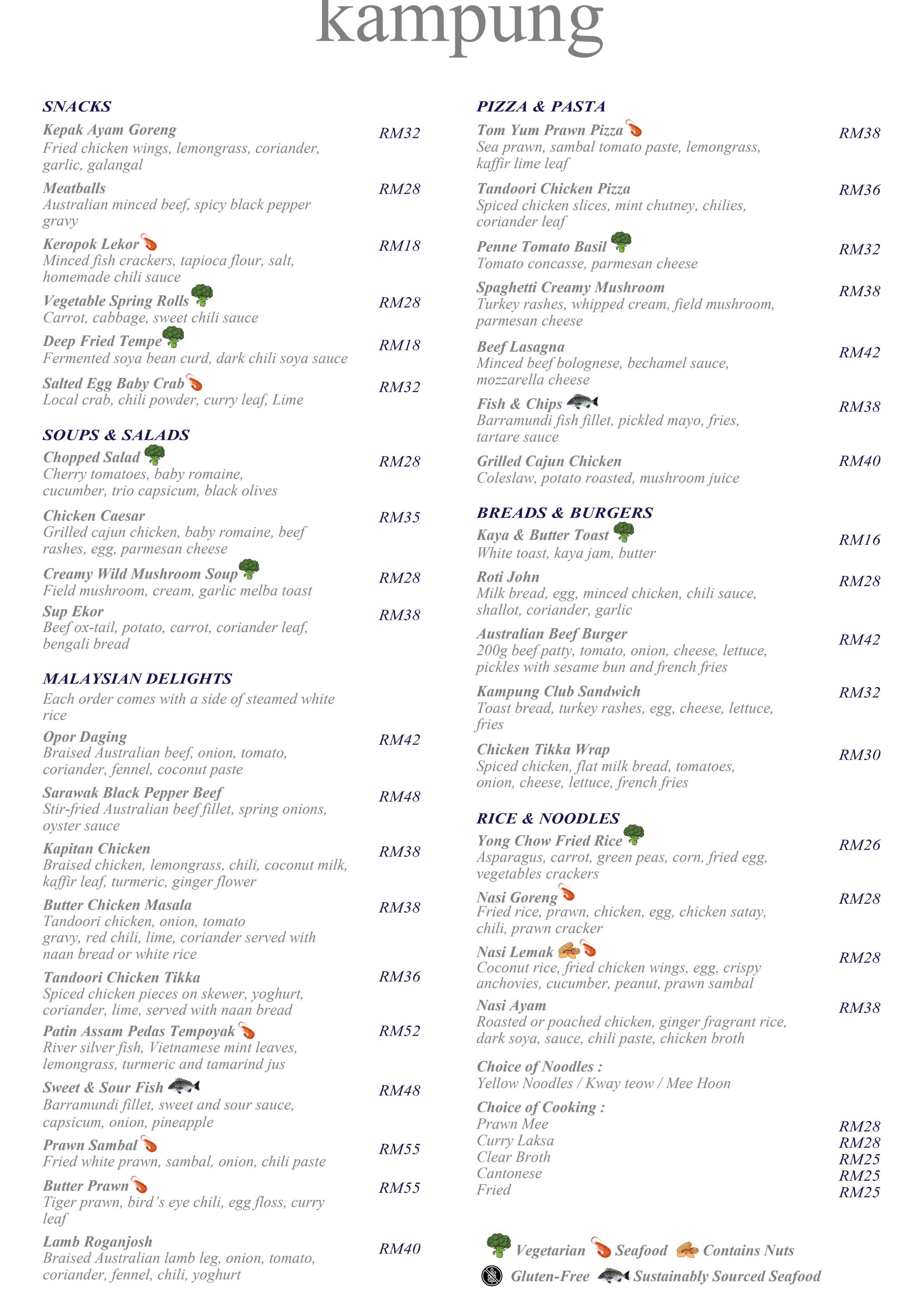 MENU: Kampung À La Carte Menu by Hyatt Regency Kuantan Resort - Issuu