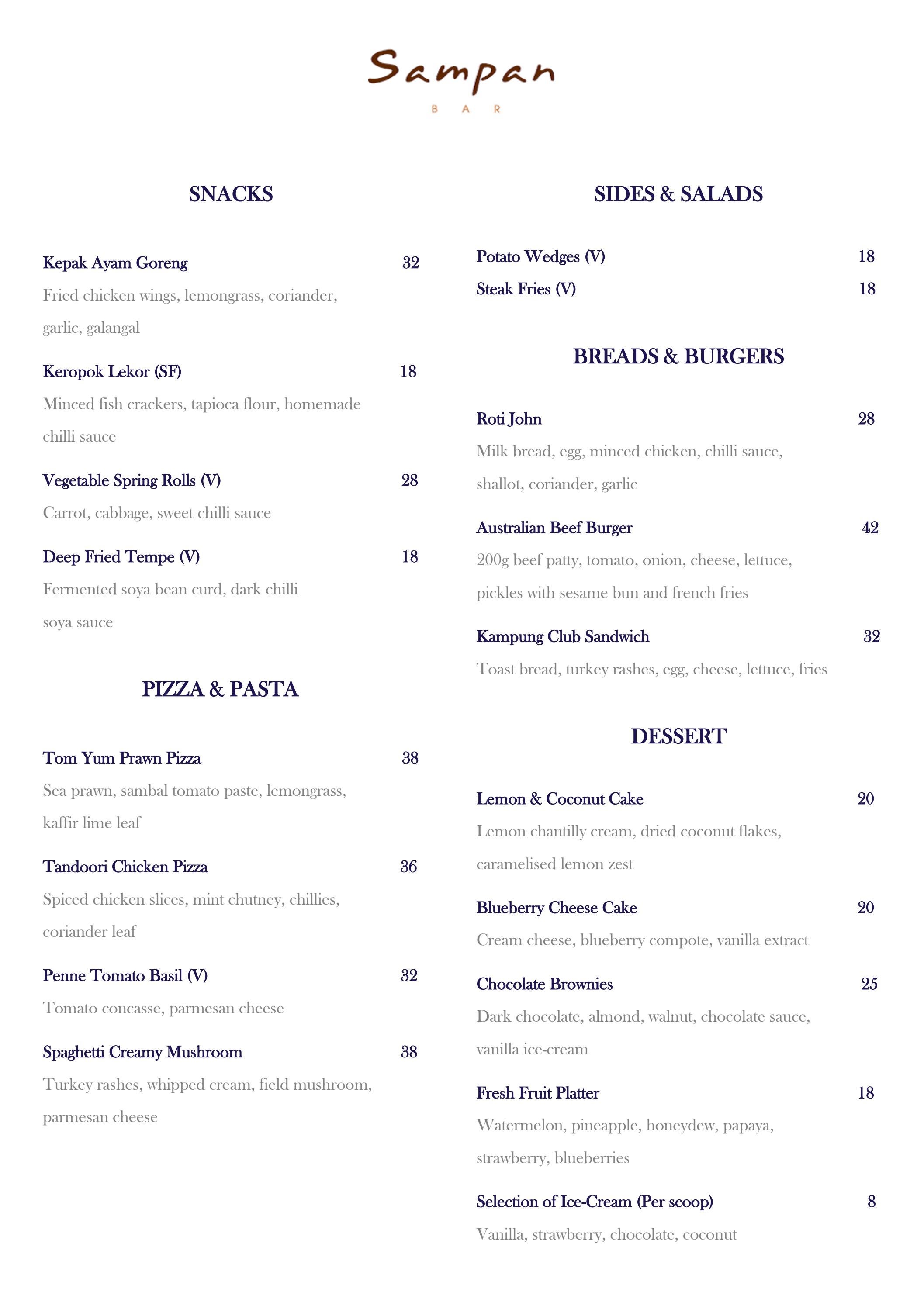 MENU: Sampan Bar À La Carte Menu by Hyatt Regency Kuantan Resort - Issuu