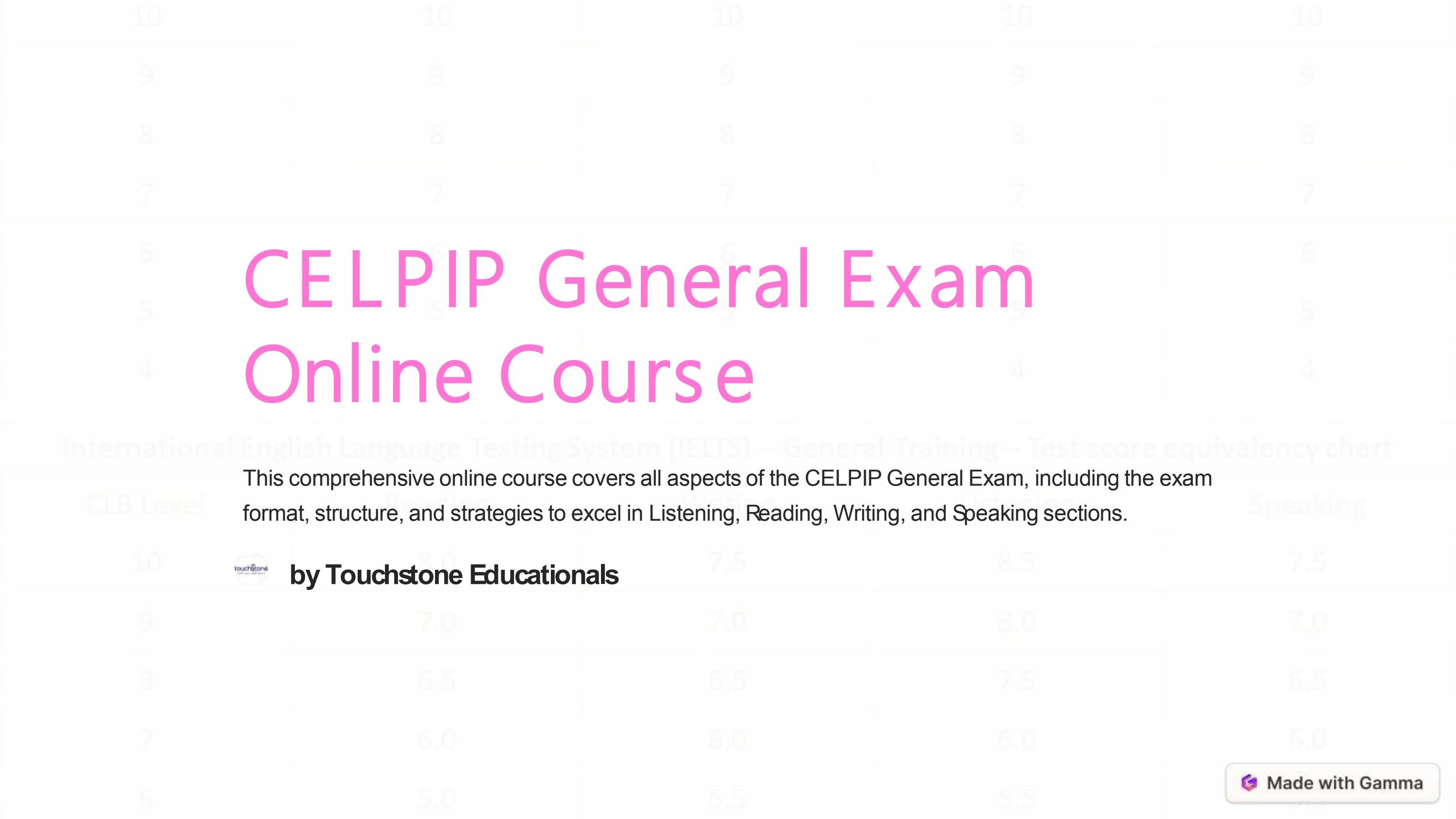 CELPIP General Exam Online Course by touchstoneeducationals - Issuu