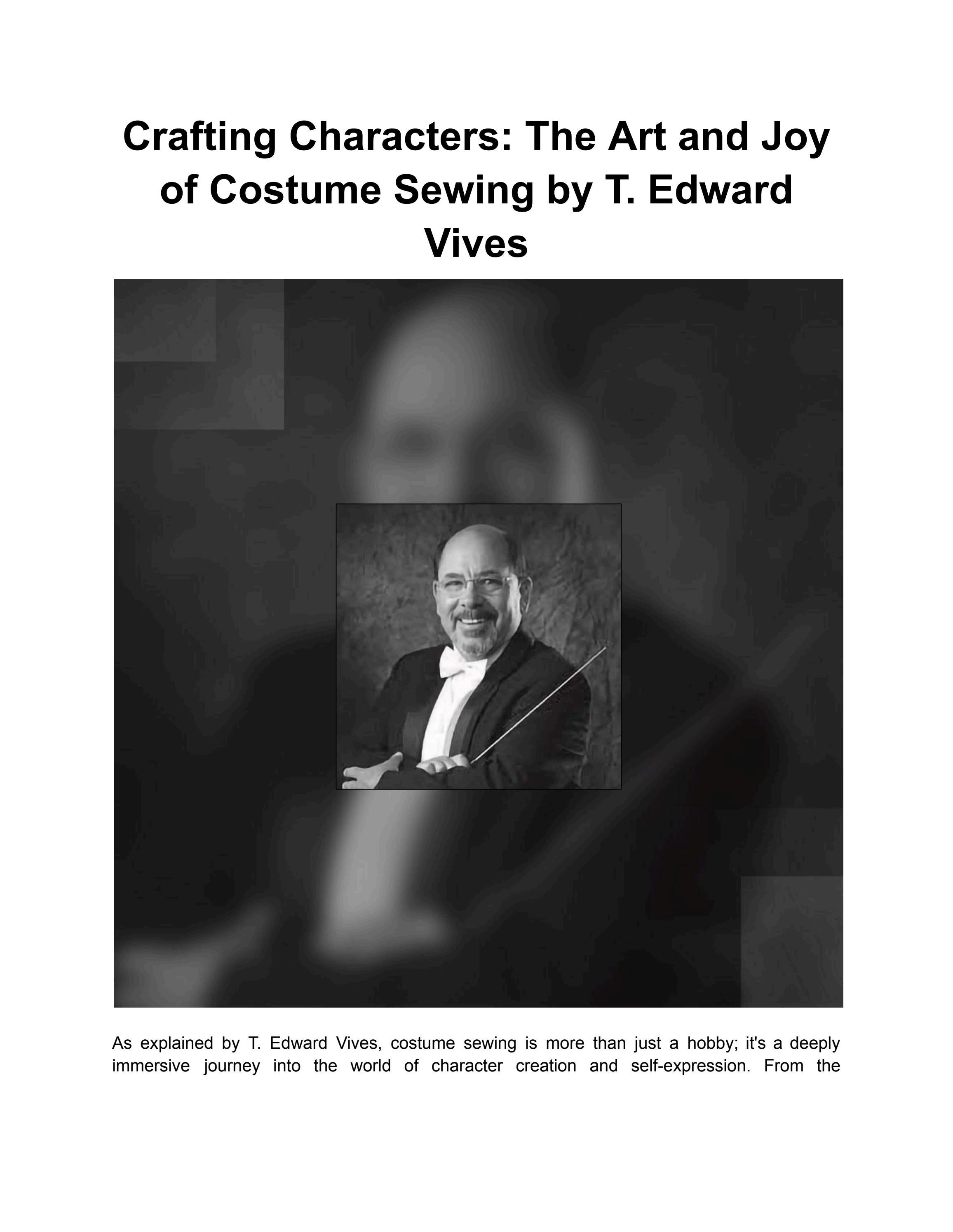 Crafting Characters: The Art and Joy of Costume Sewing by T. Edward ...