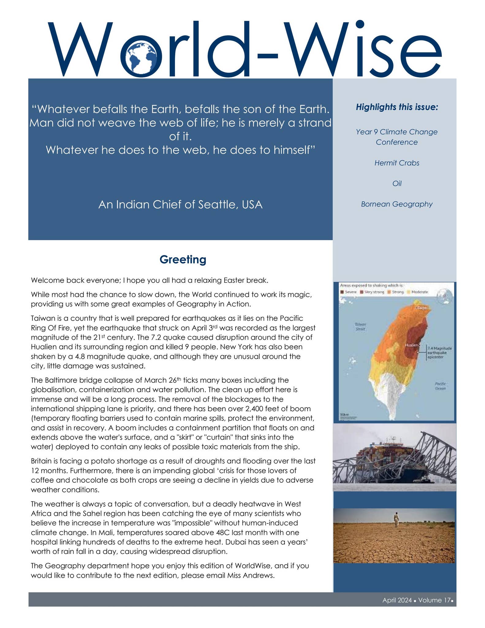 World Wise Vol. 17 - Geography Magazine by WatfordGirlsGrammarSchool ...