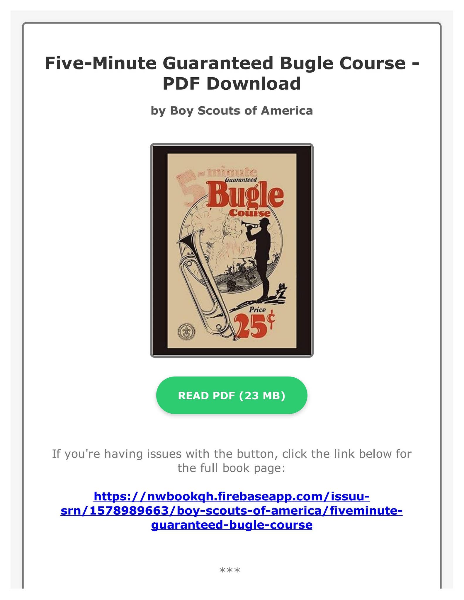 (PDF) Five-Minute Guaranteed Bugle Course by Boy Scouts of America by KiannaRyanww - Issuu