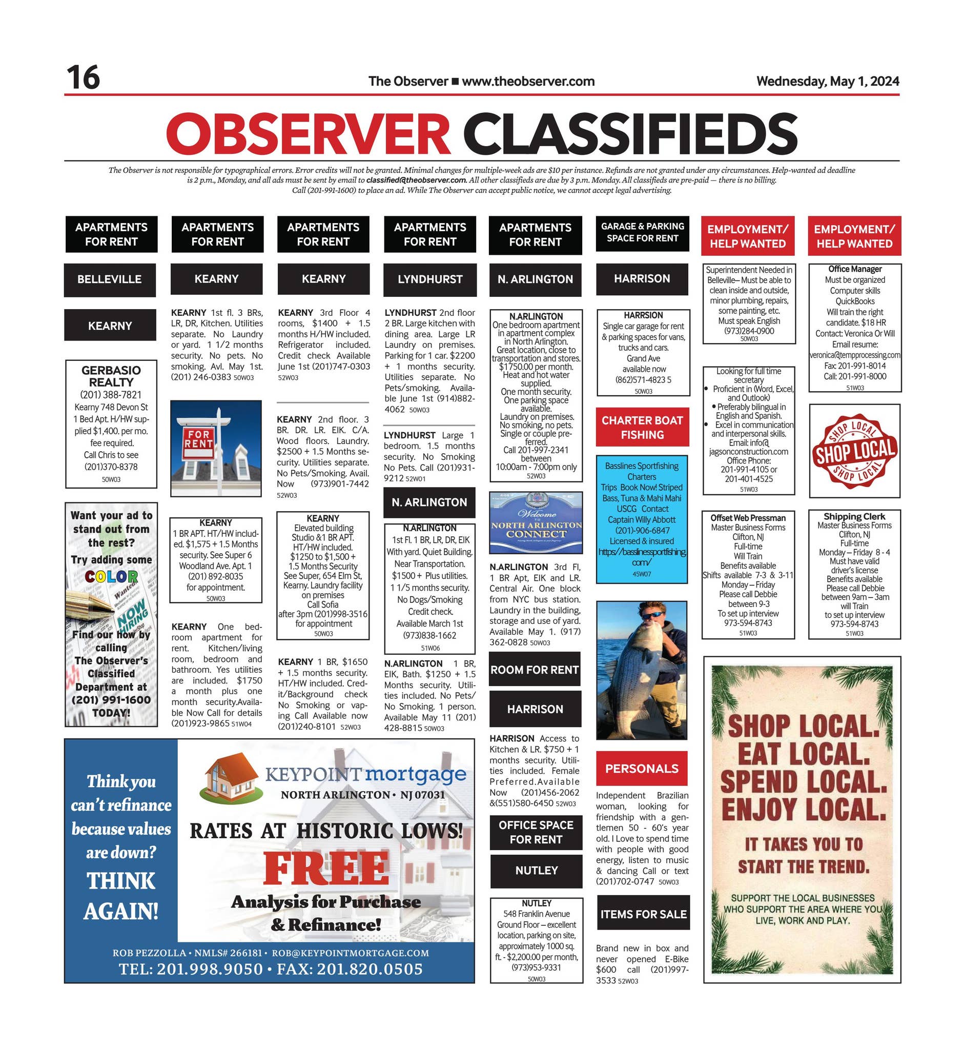 Classifieds for May 1, 2024 by The Observer Newspaper - Issuu