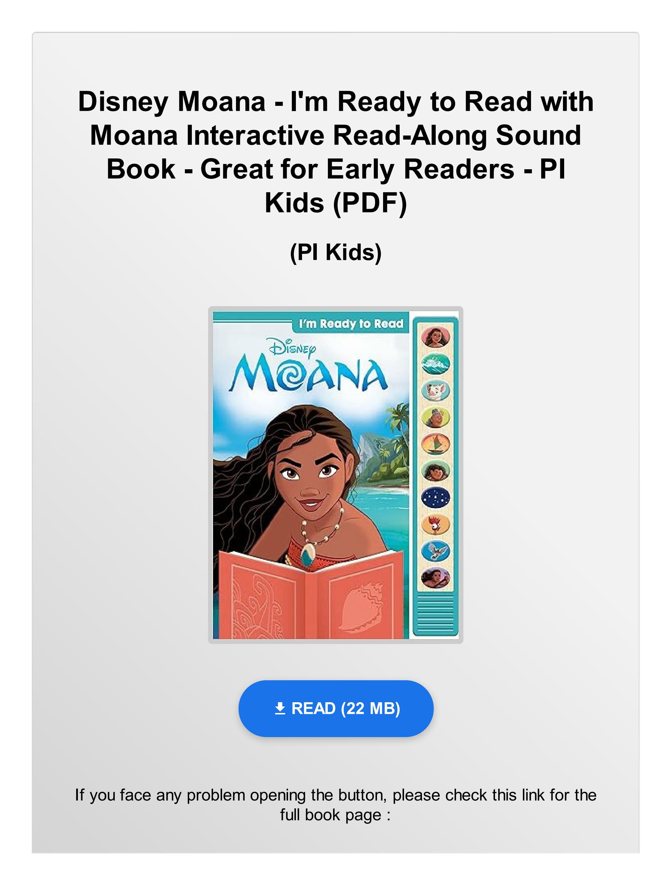 PDF Free Disney Moana - I'm Ready to Read with Moana Interactive Read-Along Sound Book - Great ...