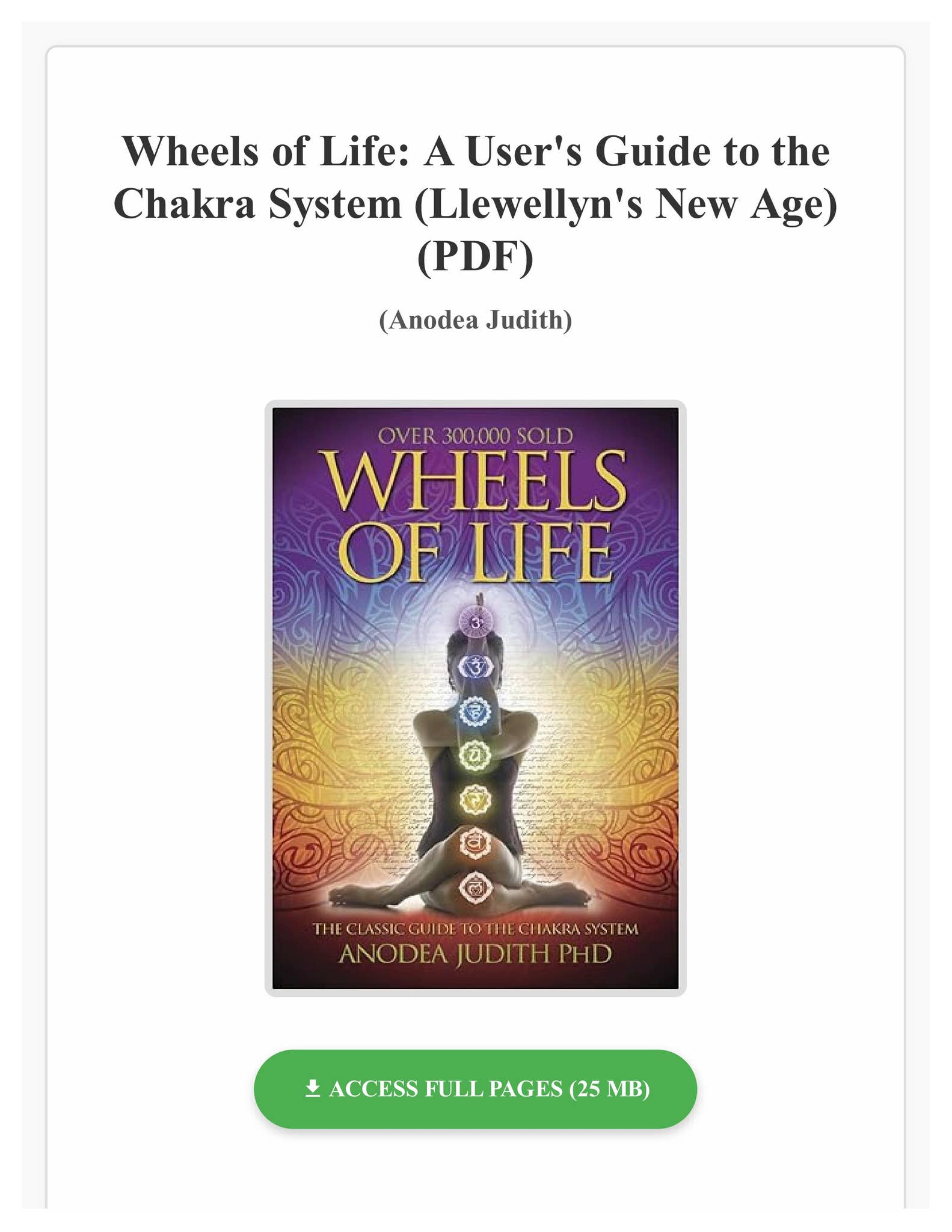 (PDF Ebook) Wheels of Life: A User's Guide to the Chakra System ...