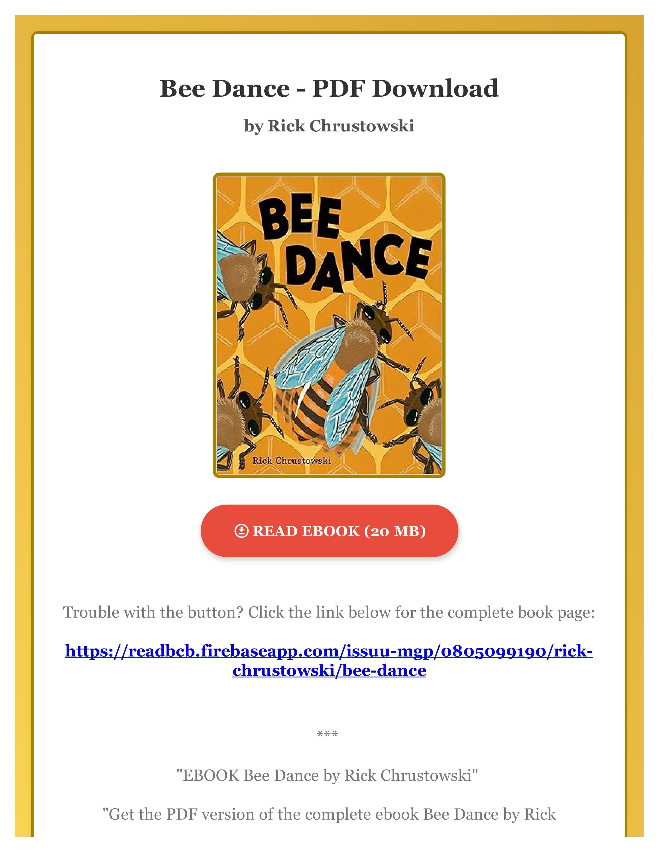 EBOOK Bee Dance by Rick Chrustowski by BrandyEmmerichxi - Issuu