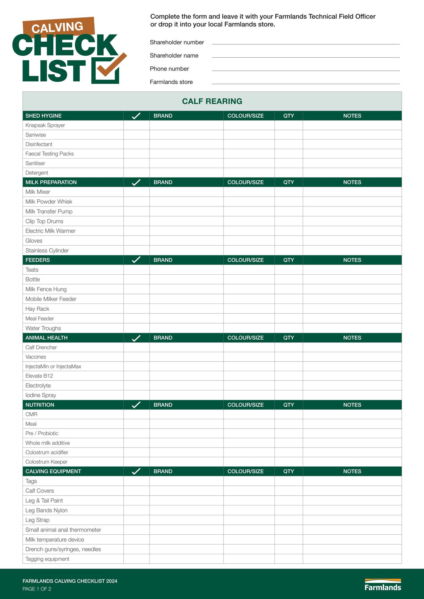 Farmlands Calving Checklist 2024 by Farmlands - Issuu