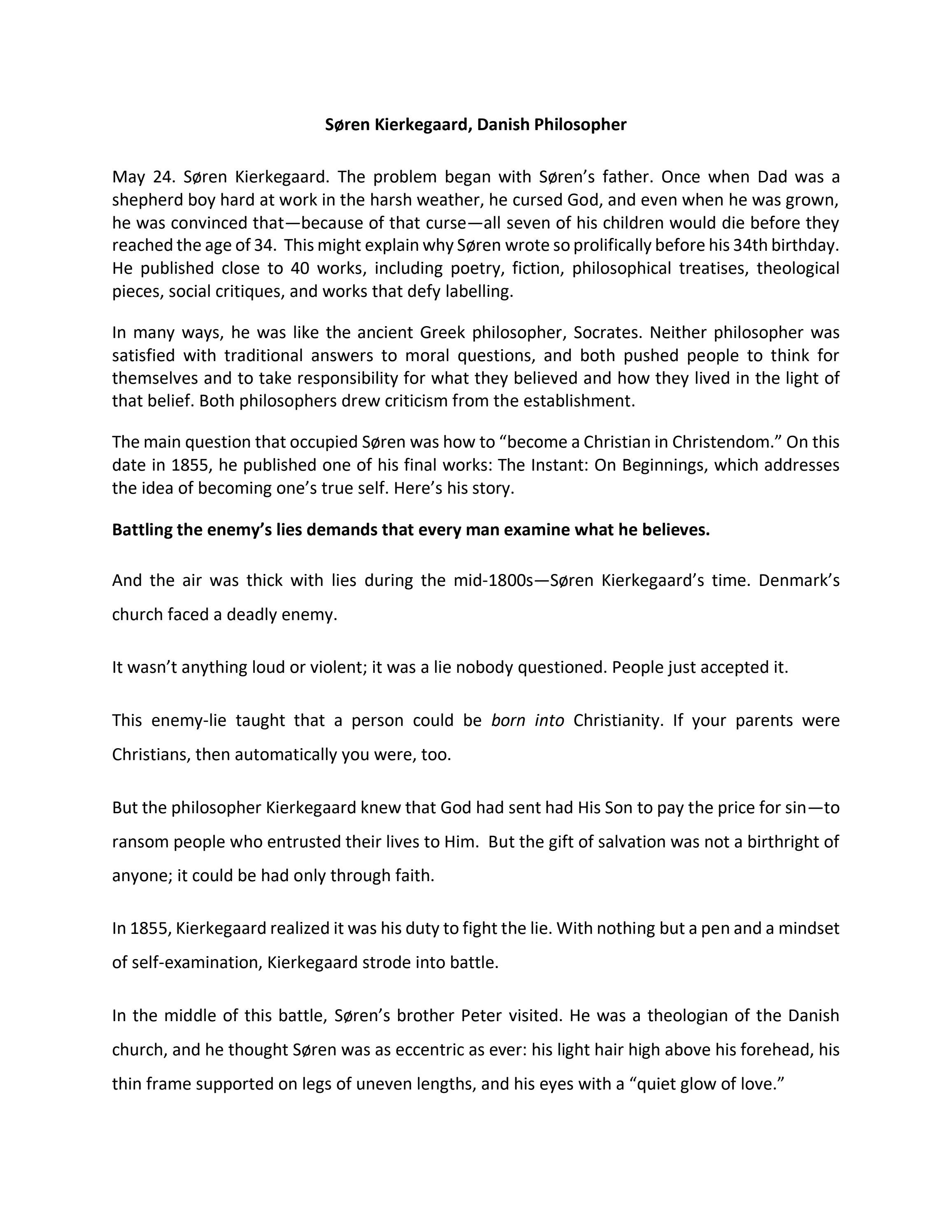 Soren Kierkegaard, Danish Philosopher by demandside - Issuu