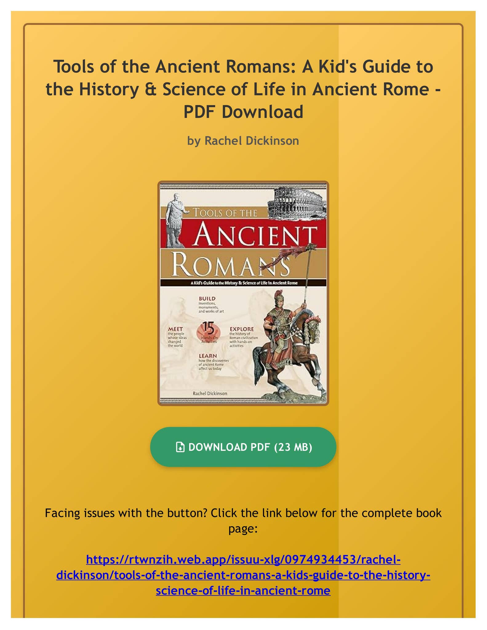 PDF Tools of the Ancient Romans: A Kid's Guide to the History & Science ...
