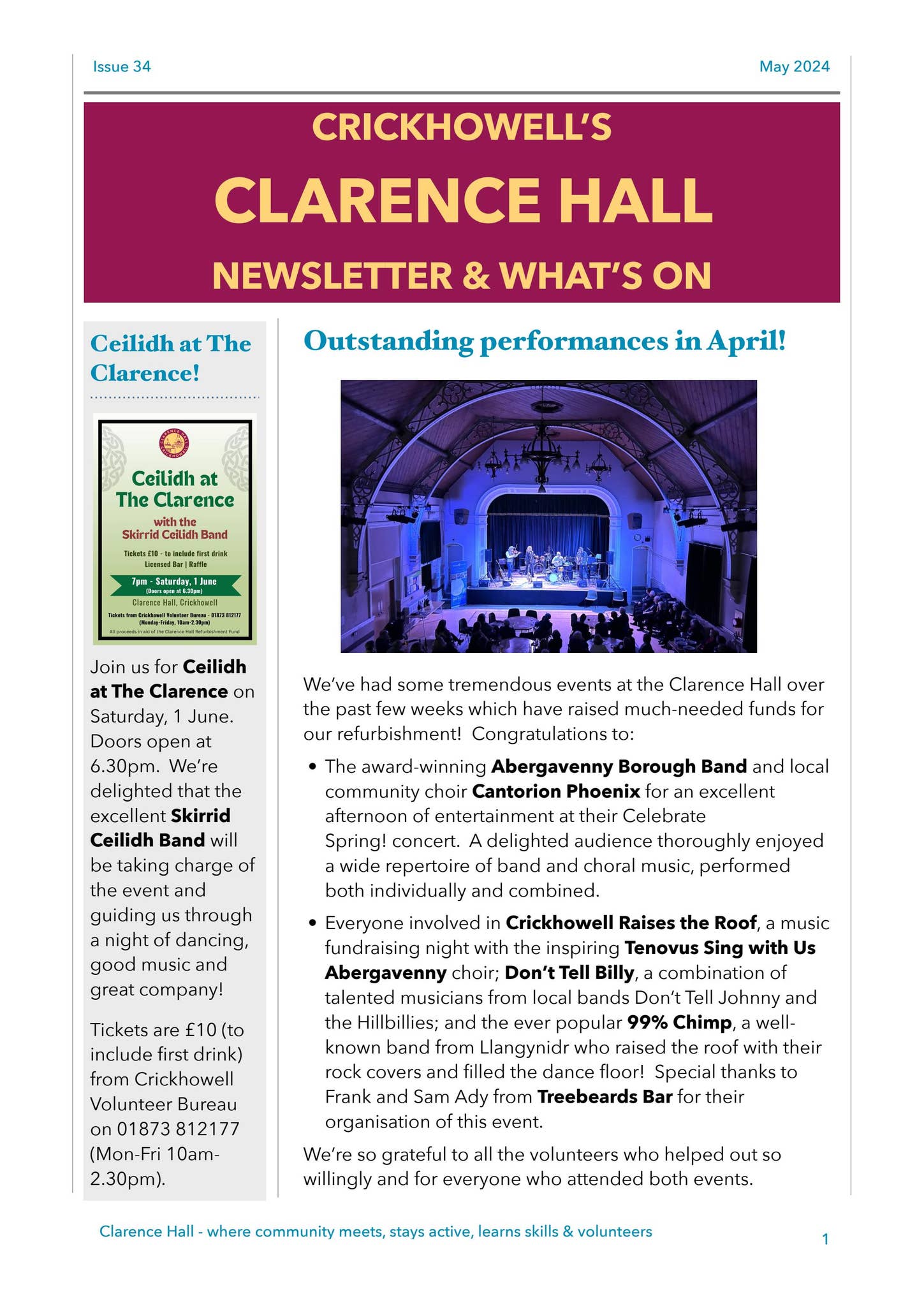 Clarence Hall Newsletter Issue 34, May 2024 by ClarenceHall - Issuu