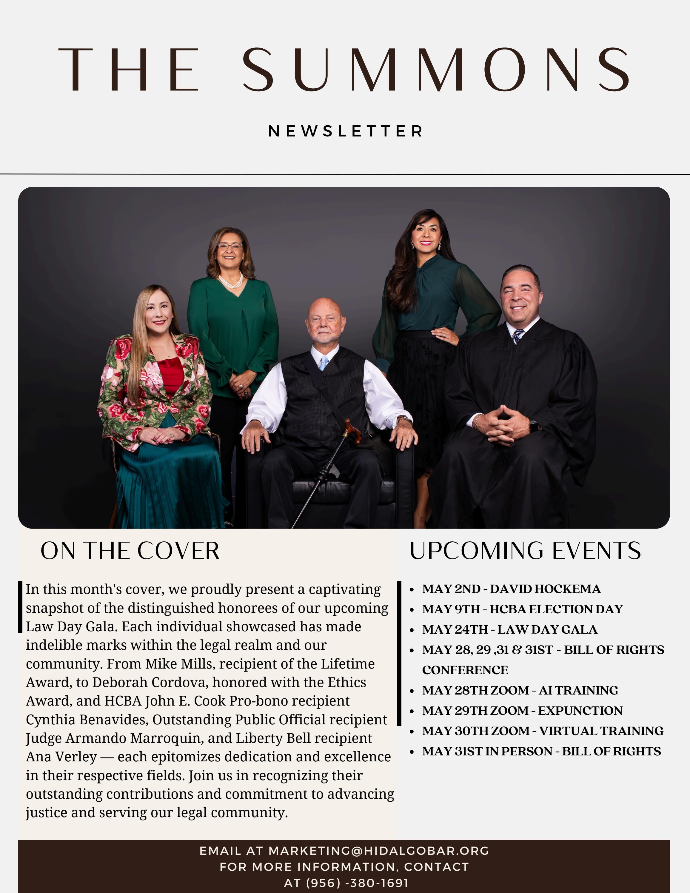 SUMMONS NEWSLETTER APRIL EDITION by HidalgoCountyBarAssociation - Issuu