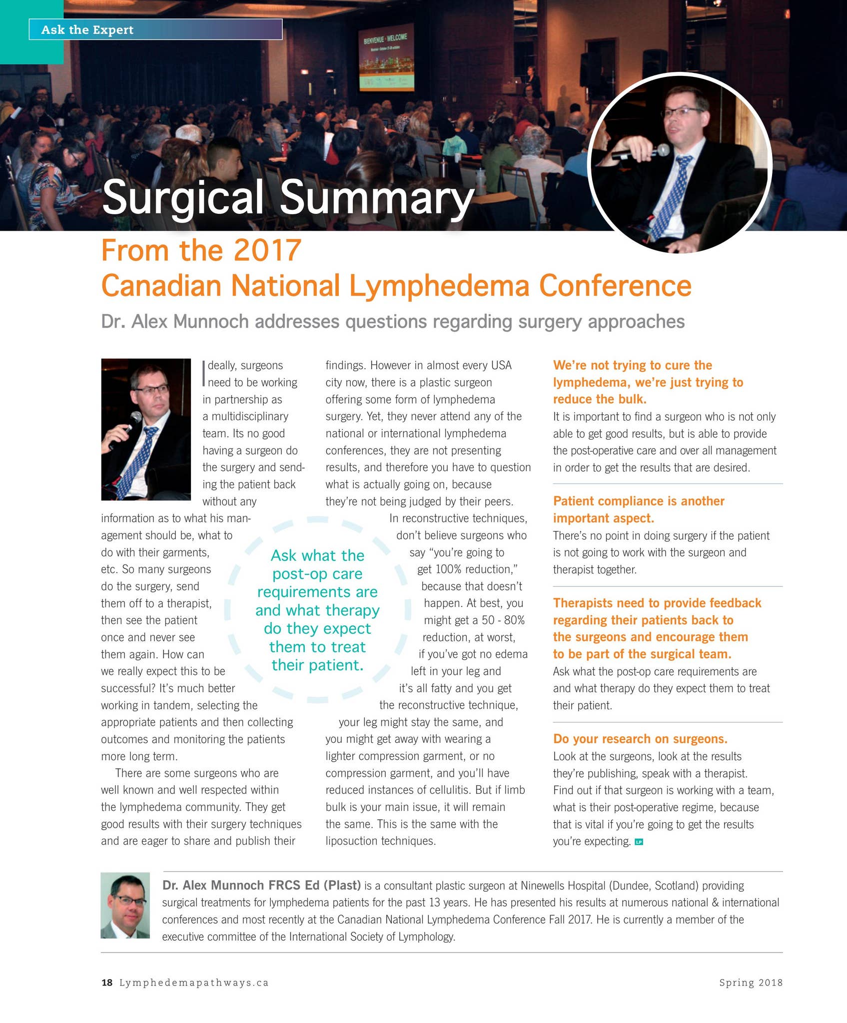 Surgical summary. From the 2017 Canadian National Lymphedema Conference. by Canadian Lymphedema ...