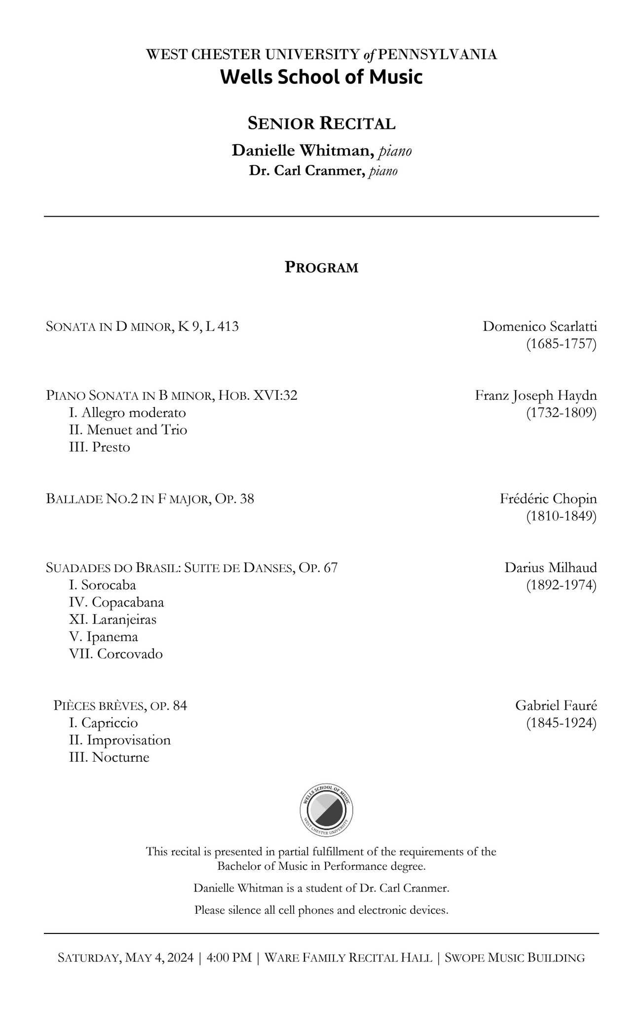 05.04.2024 SNR Whitman by WCU Wells School of Music - Issuu