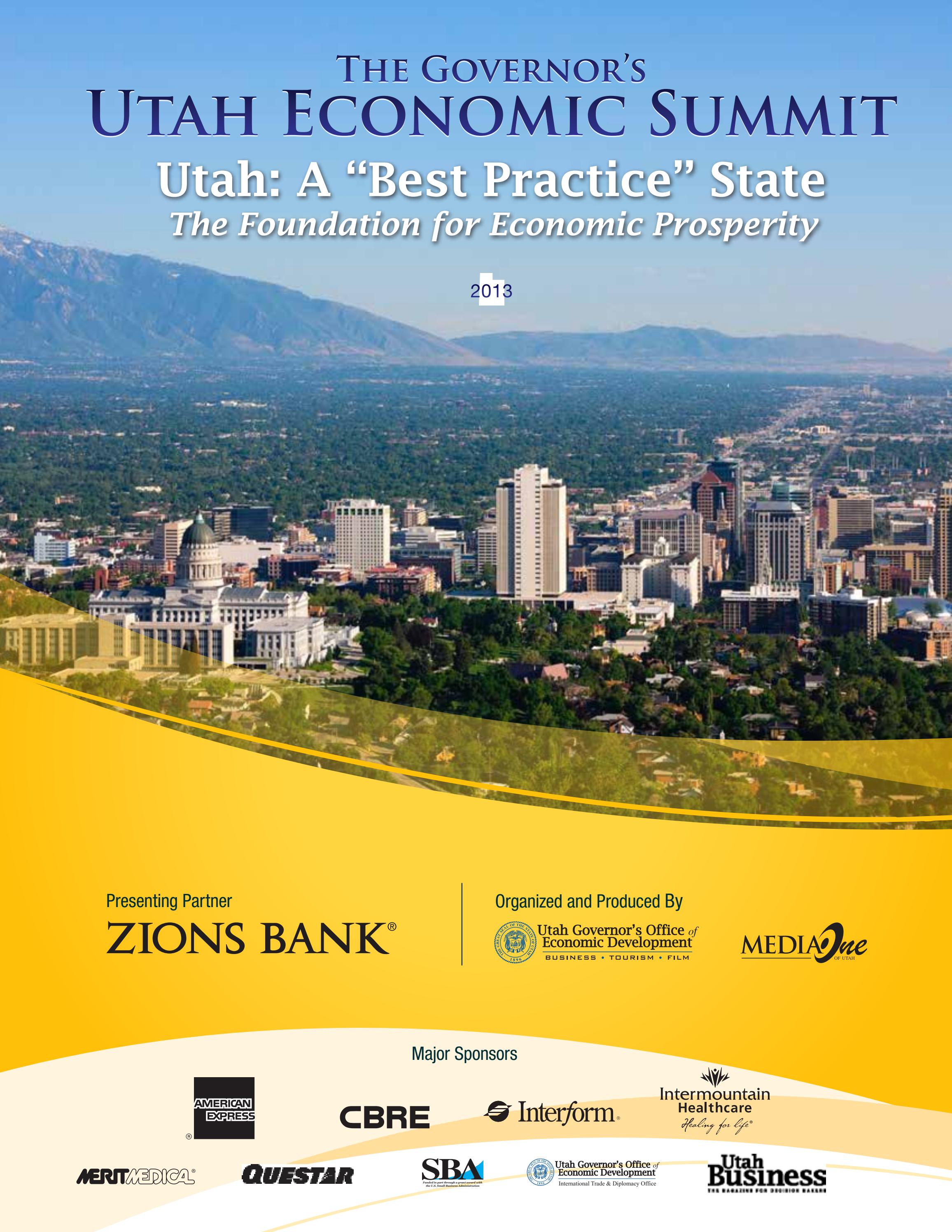 2013 Utah Economic Summit Program by Utah Governor's Office of Economic ...