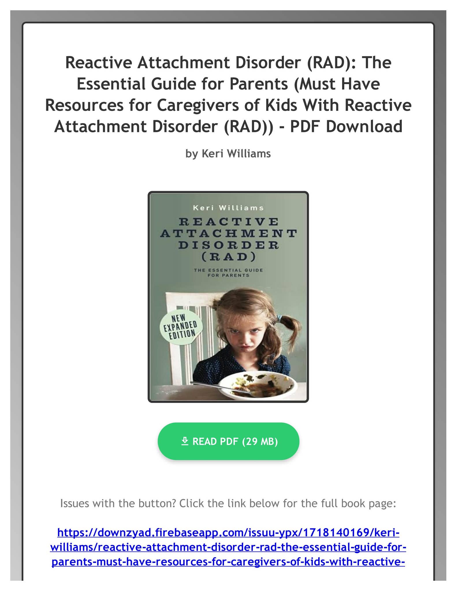 PDF Reactive Attachment Disorder (RAD): The Essential Guide for Parents ...