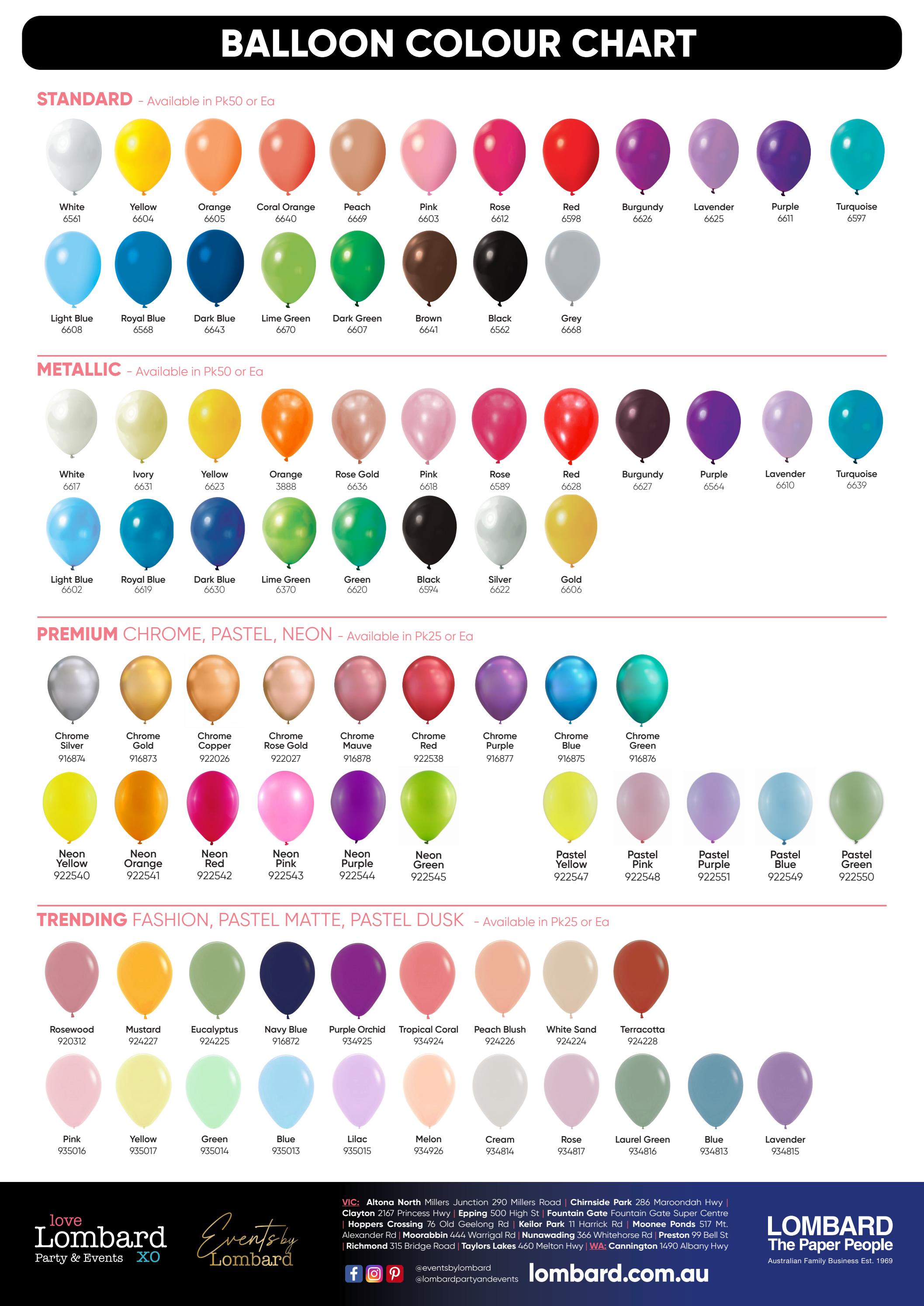 LOMBARD BALLOON COLOUR CHART 2024 by LombardCatalogues - Issuu