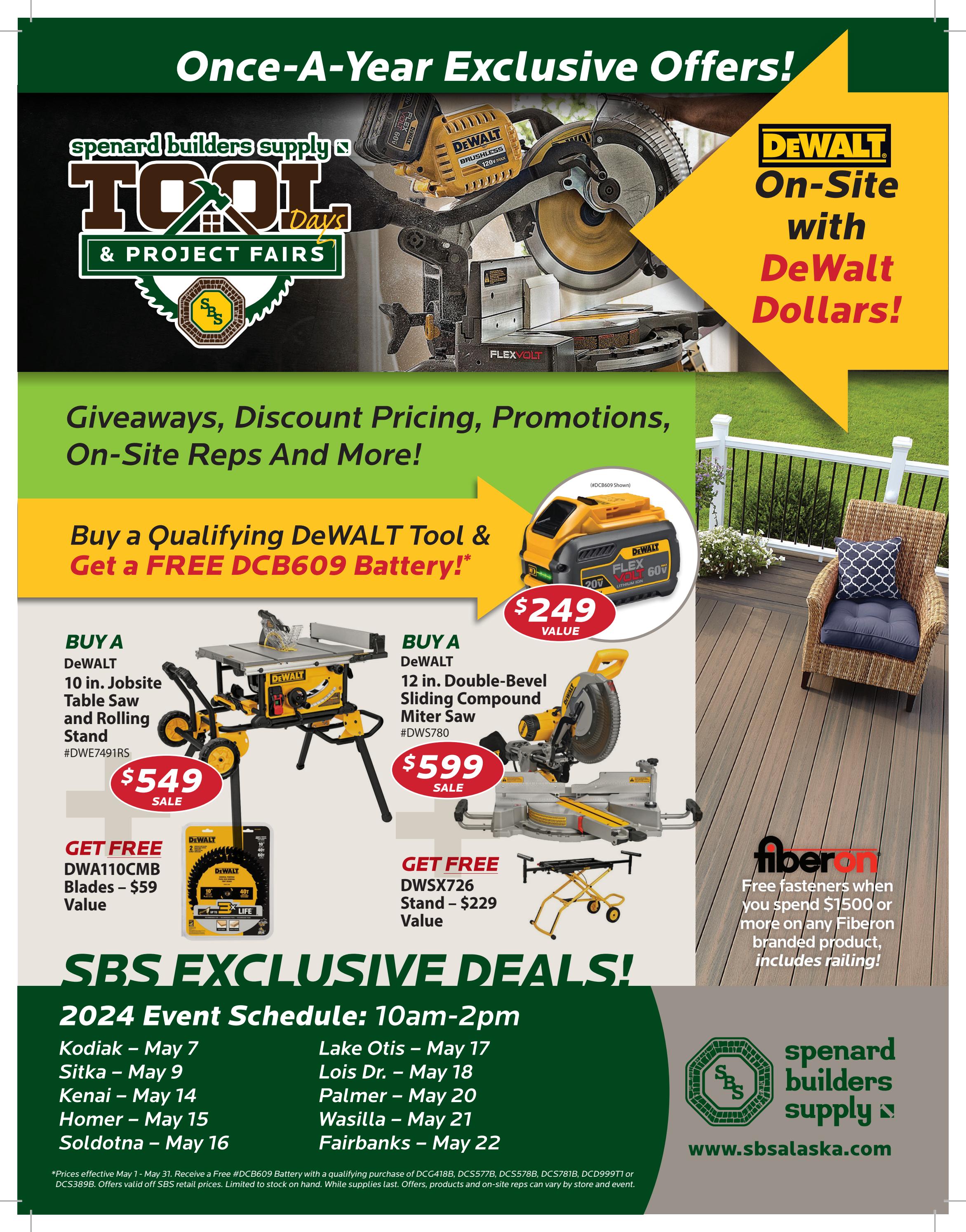 SBS Tool Days & Project Fairs 2024 Flyer by spenardbuilderssupply - Issuu