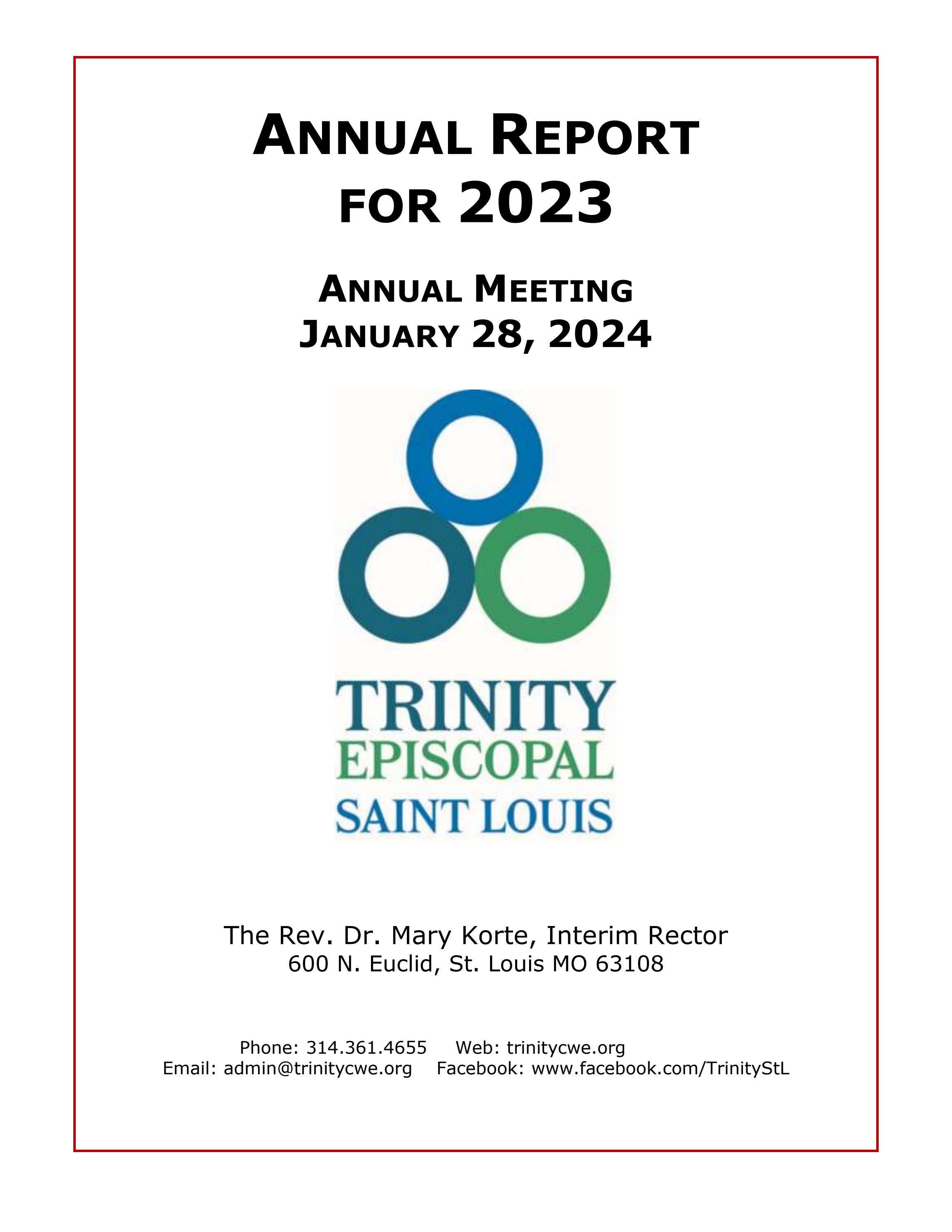 Trinity Episcopal Church St. Louis 2023 Annual Report by Ida McCall - Issuu