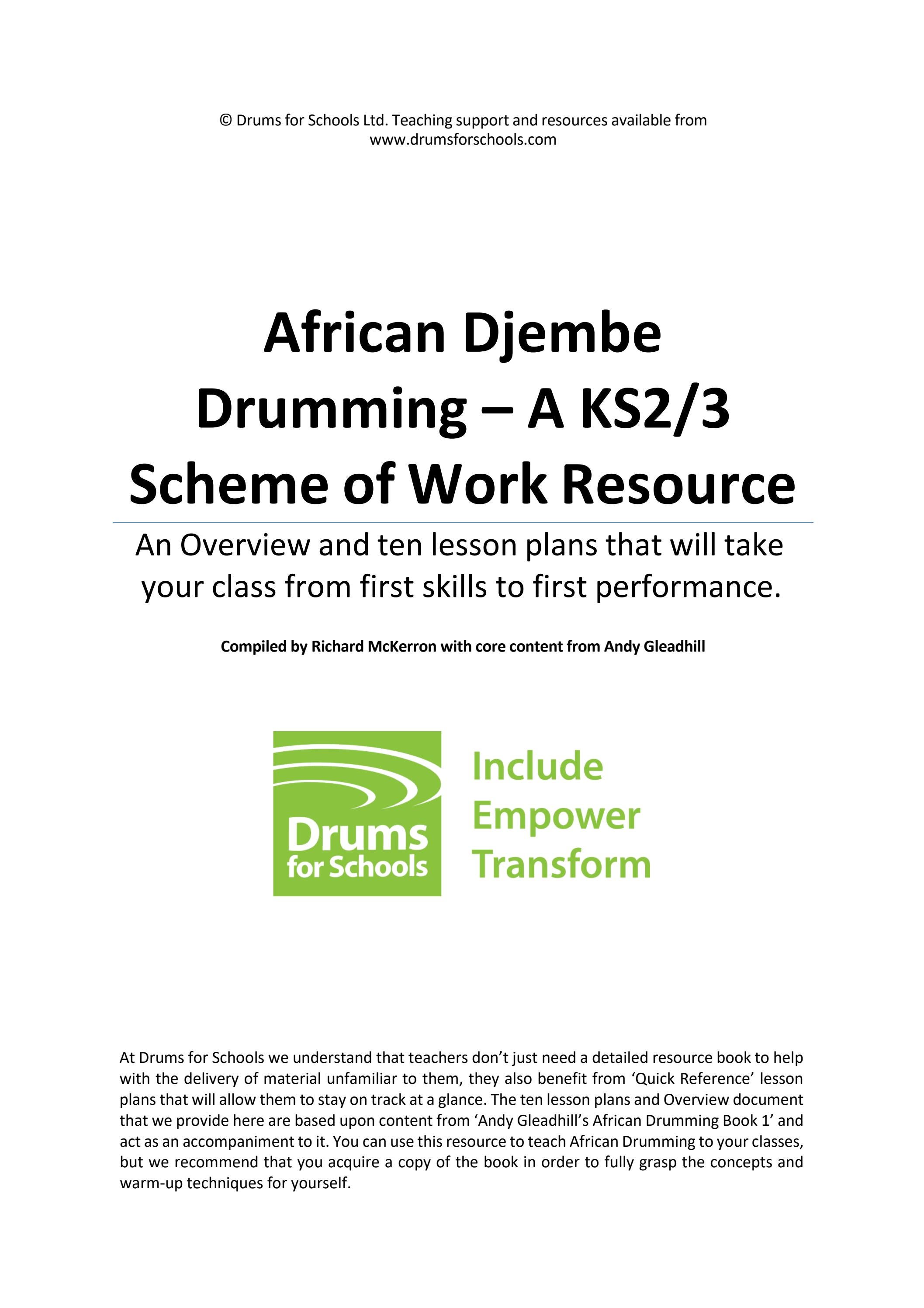 African Drumming – A Primary Scheme of Work by Drums for Schools - Issuu