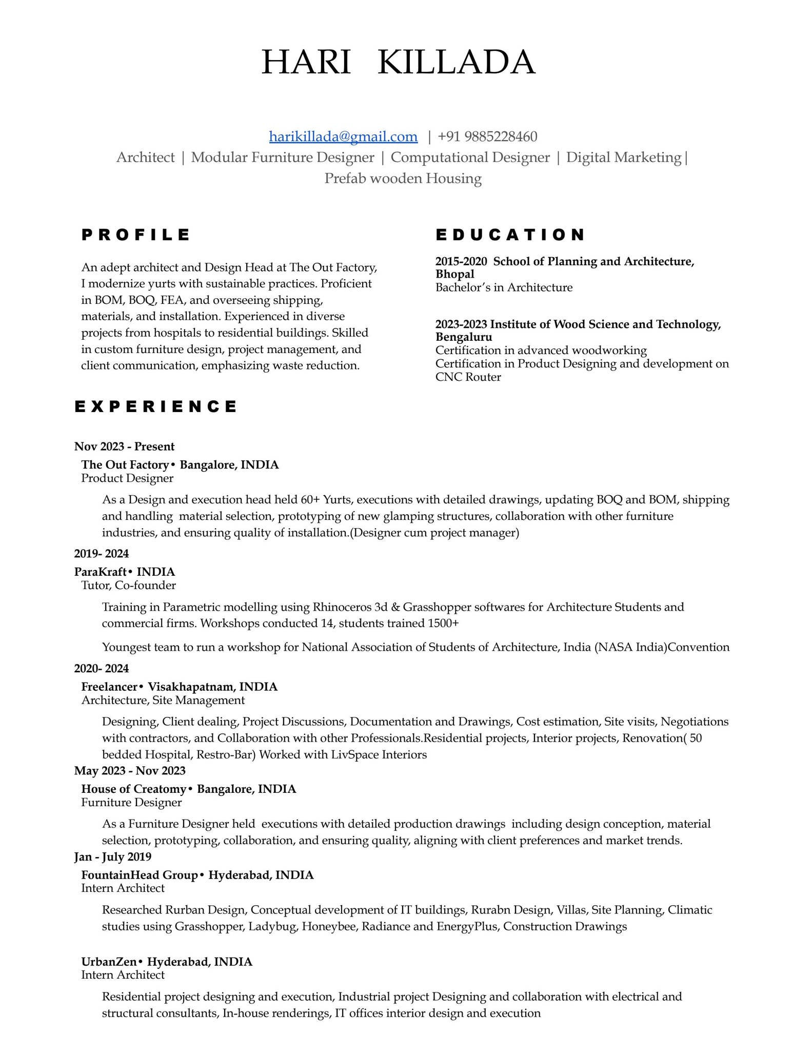 CV 2024 by Hari Killada - Issuu