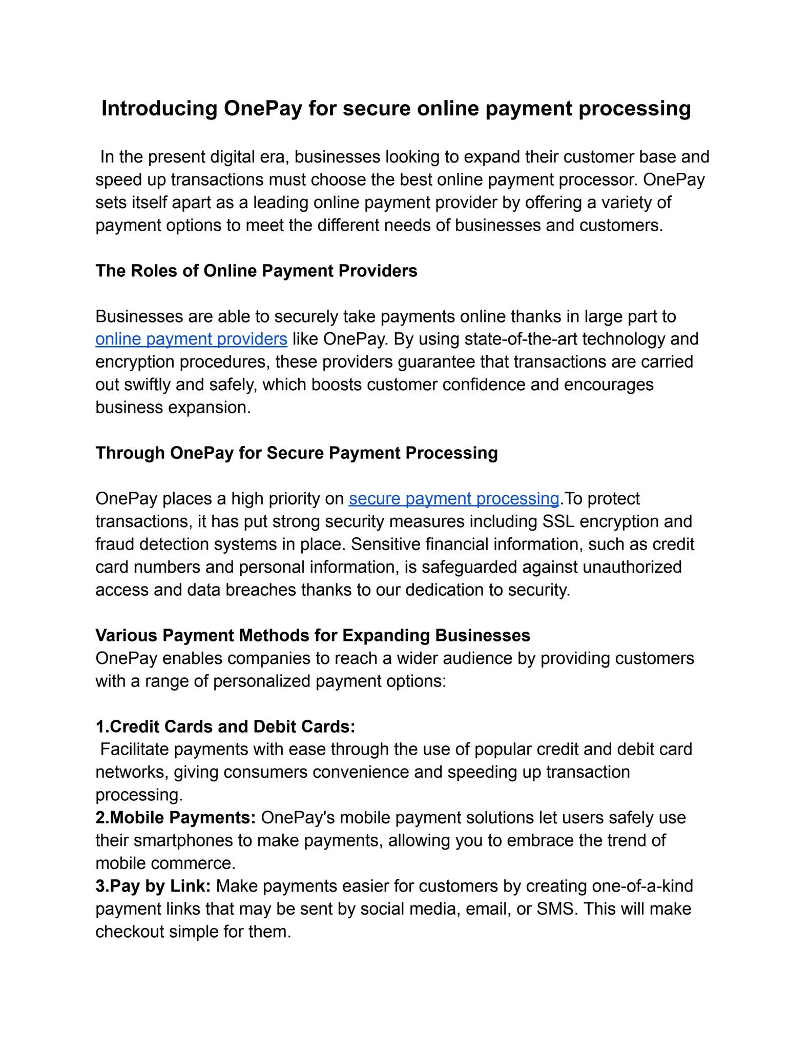 My first document Introducing OnePay for secure online payment processing by Nilon Pay - Issuu