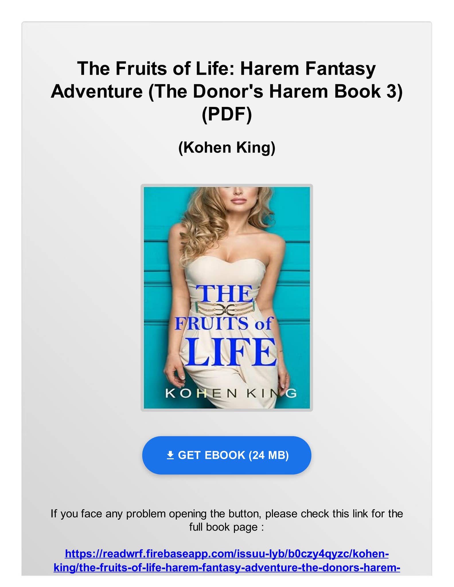 (EBOOK)(PDF) The Fruits of Life: Harem Fantasy Adventure (The Donor's Harem Book 3) by Kohen ...