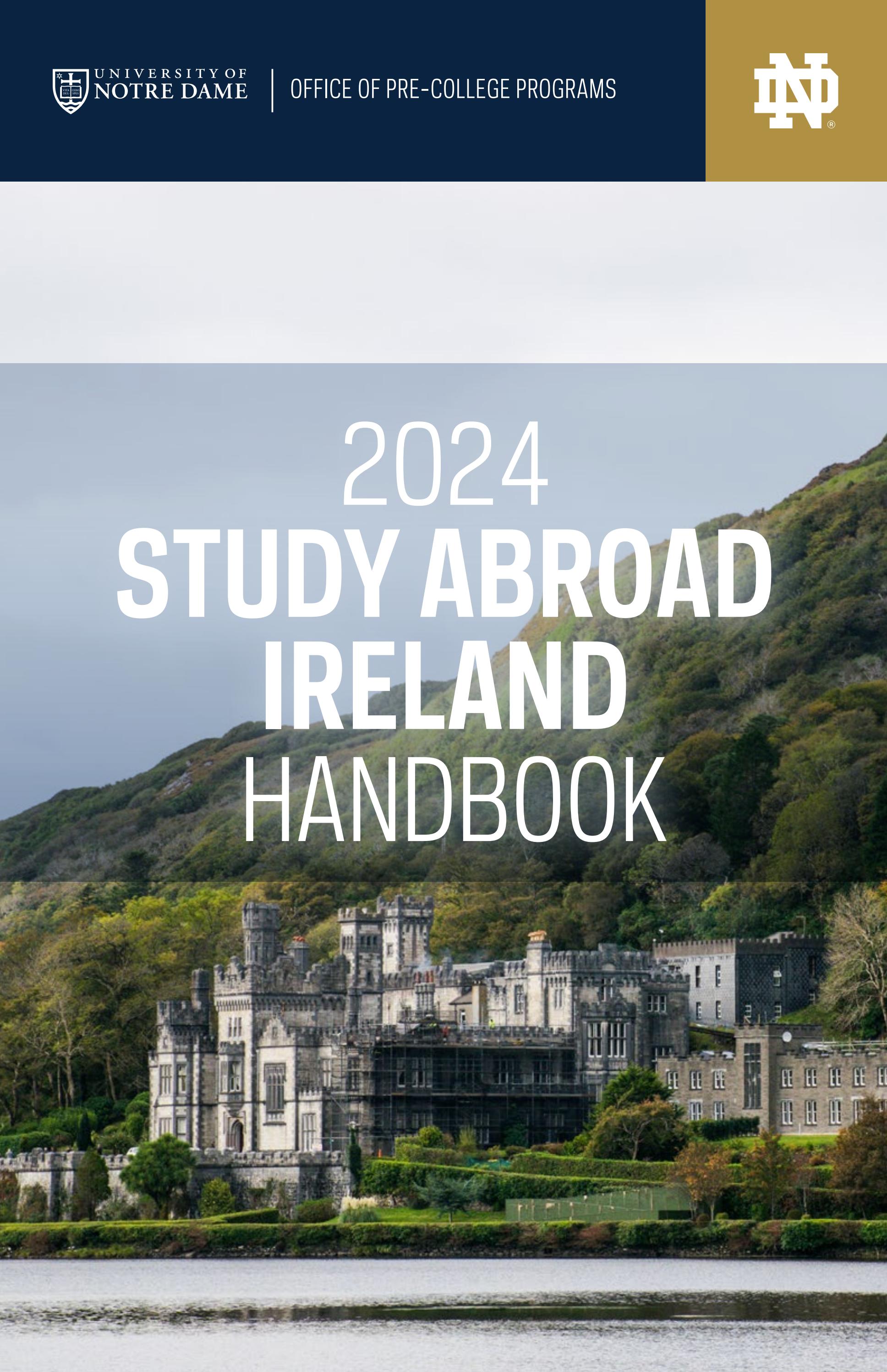 Notre Dame Pre-College Program Handbook - Ireland by Office of ...