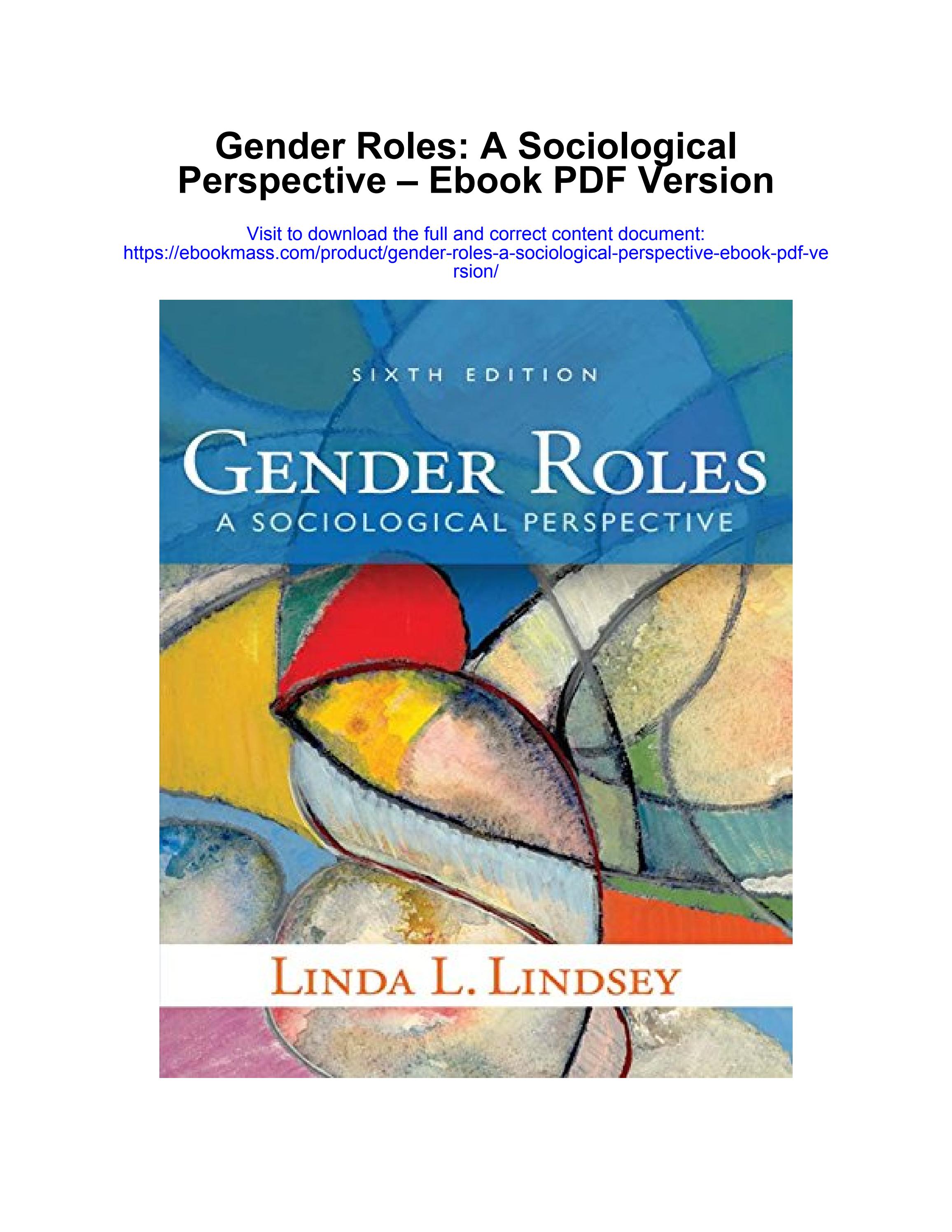 Gender roles a sociological perspective ebook pdf version by sharon ...