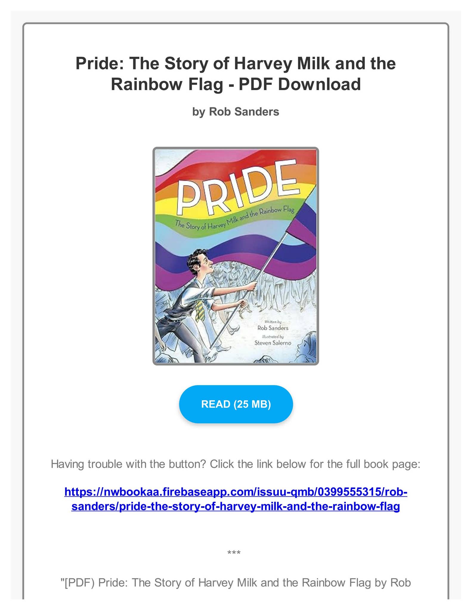 [PDF) Pride: The Story of Harvey Milk and the Rainbow Flag by Rob ...