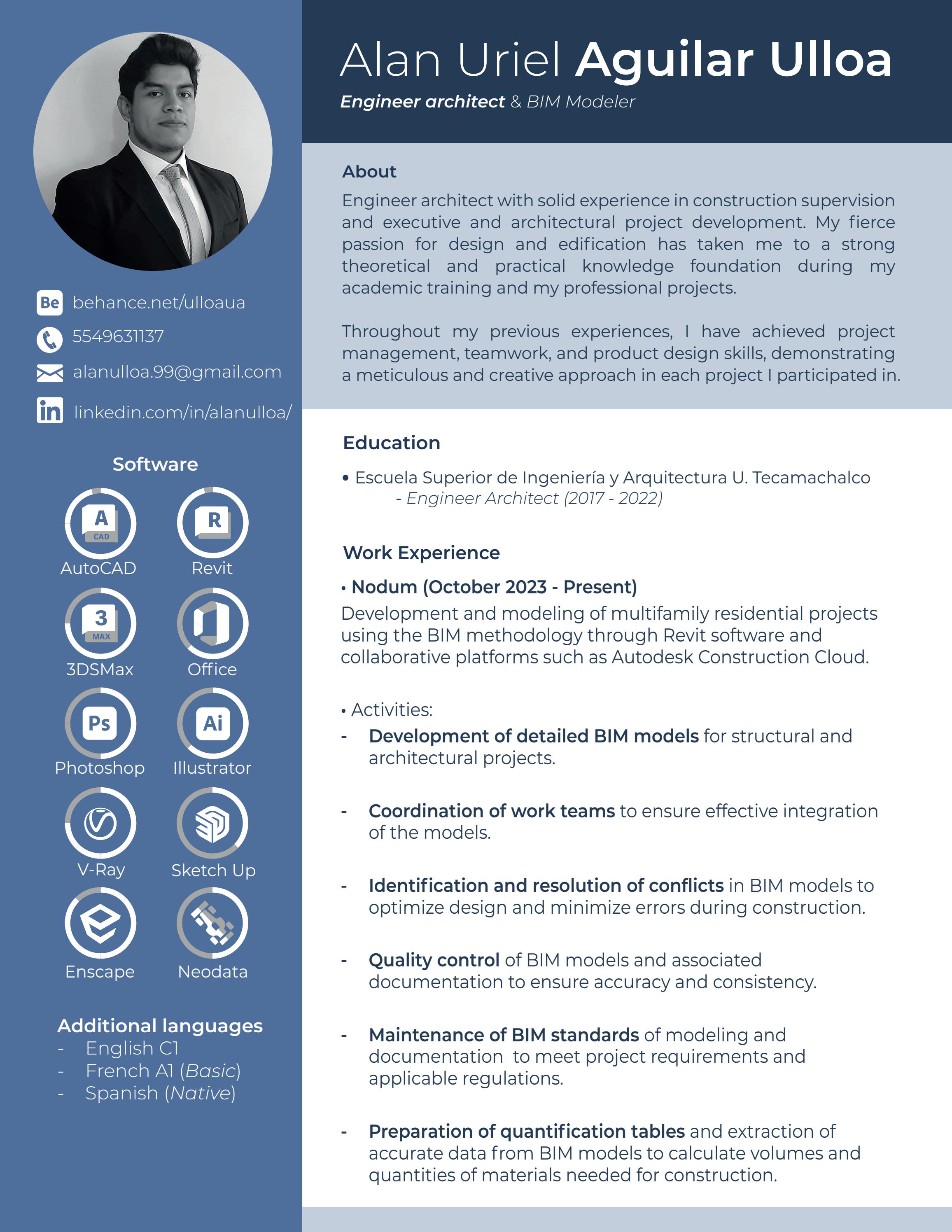 English Resume - CV Alan Uriel Aguilar Ulloa by Aguilar Ulloa Alan ...