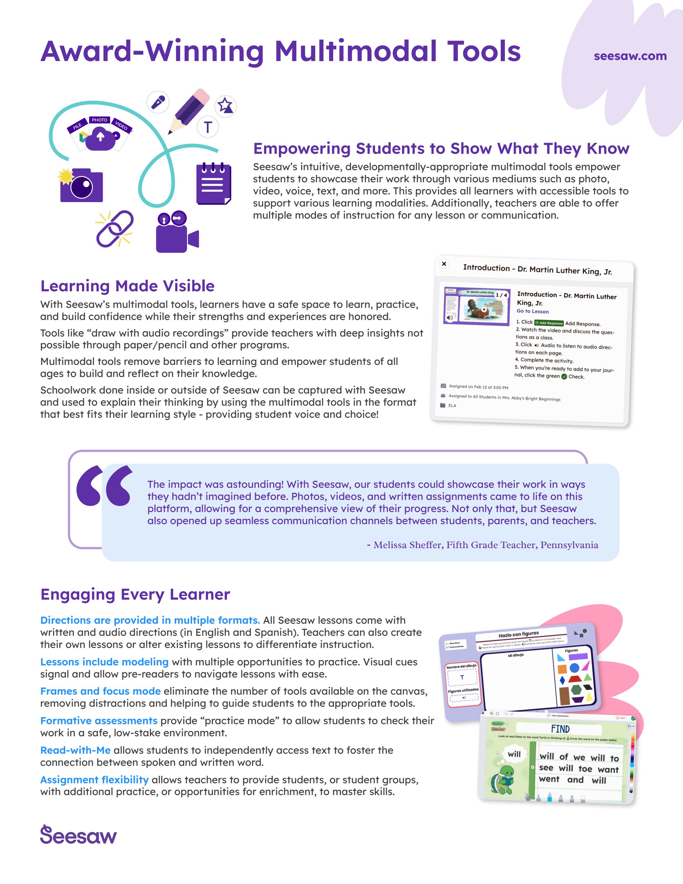 Seesaw Instruction & Insights: Award-Winning Multimodal Tools by ...