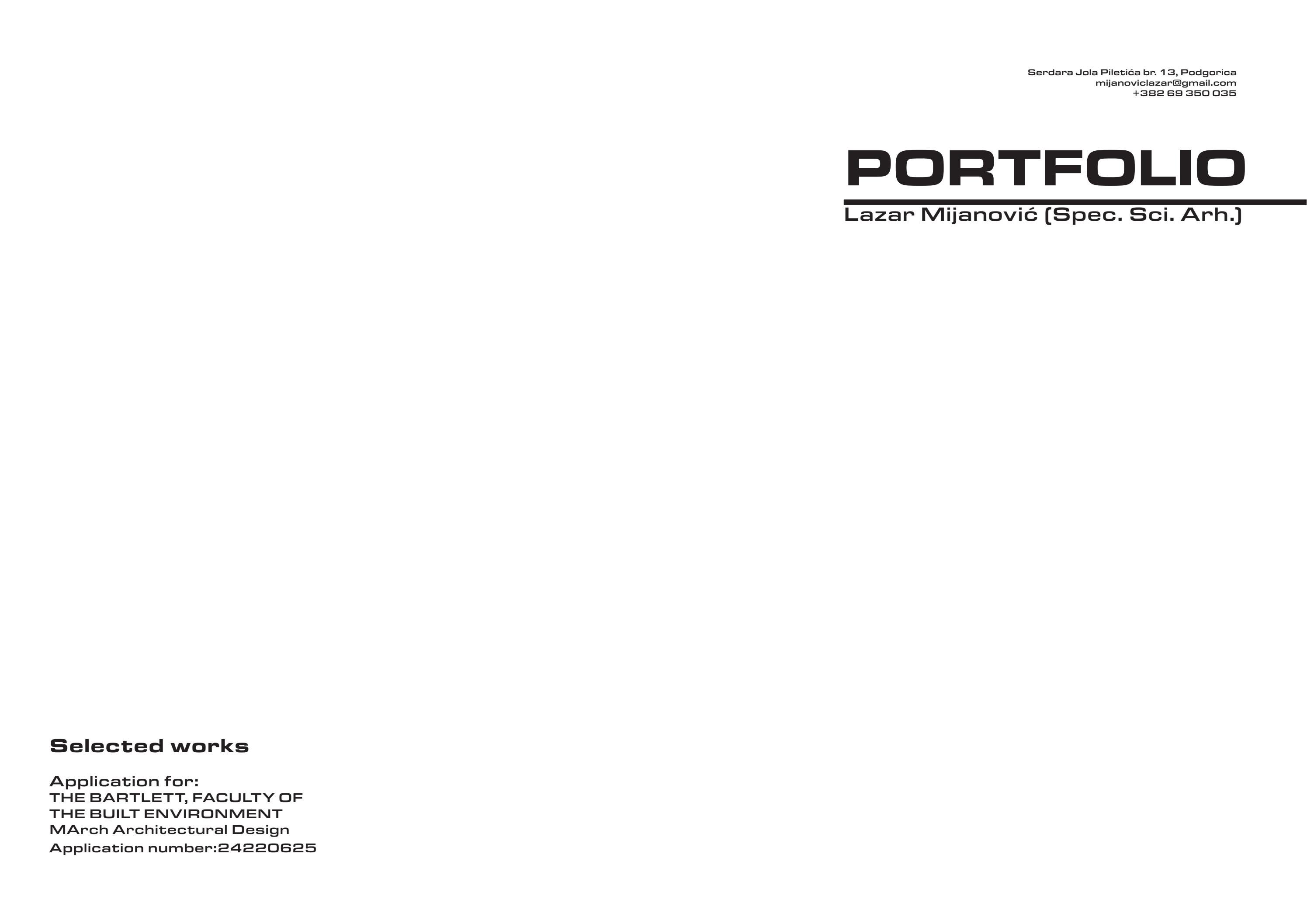 Lazar Mijanovic - Portfolio for UCL Bartlett MArch Architectural Design ...